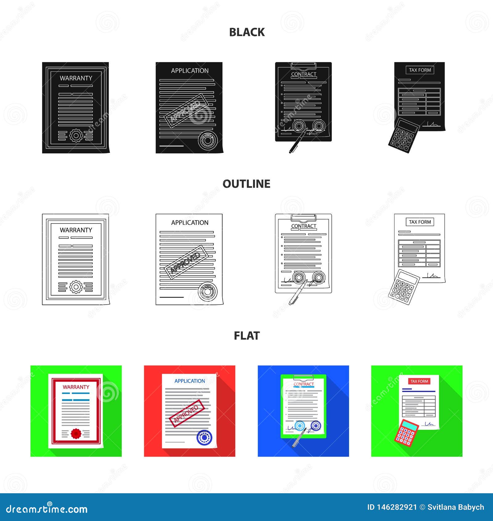 Vector Design of Form and Document Icon. Collection of Form and Mark ...