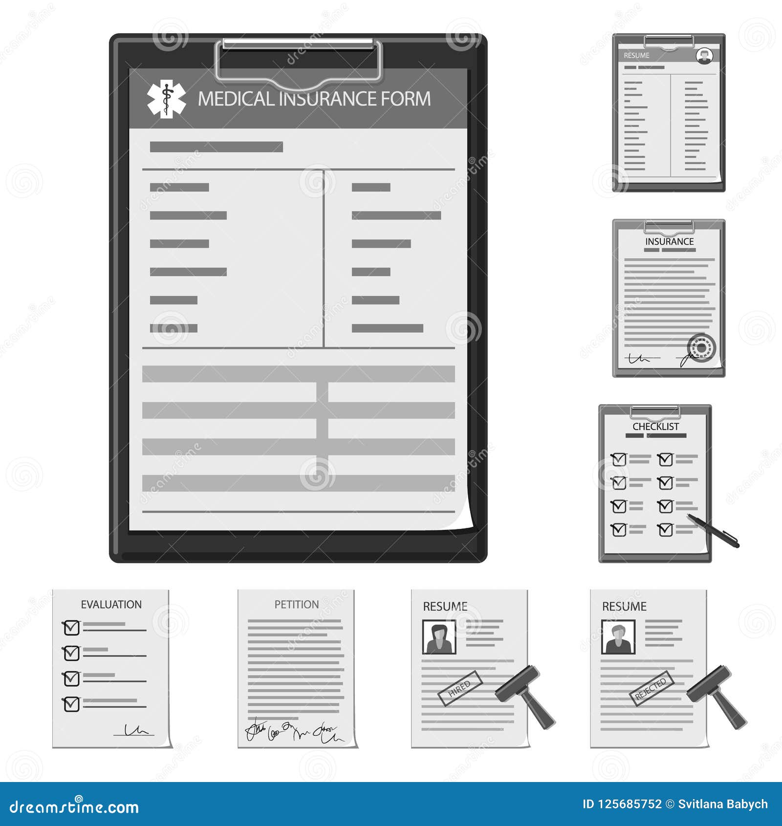 Vector Design of Form and Document Icon. Collection of Form and Mark ...