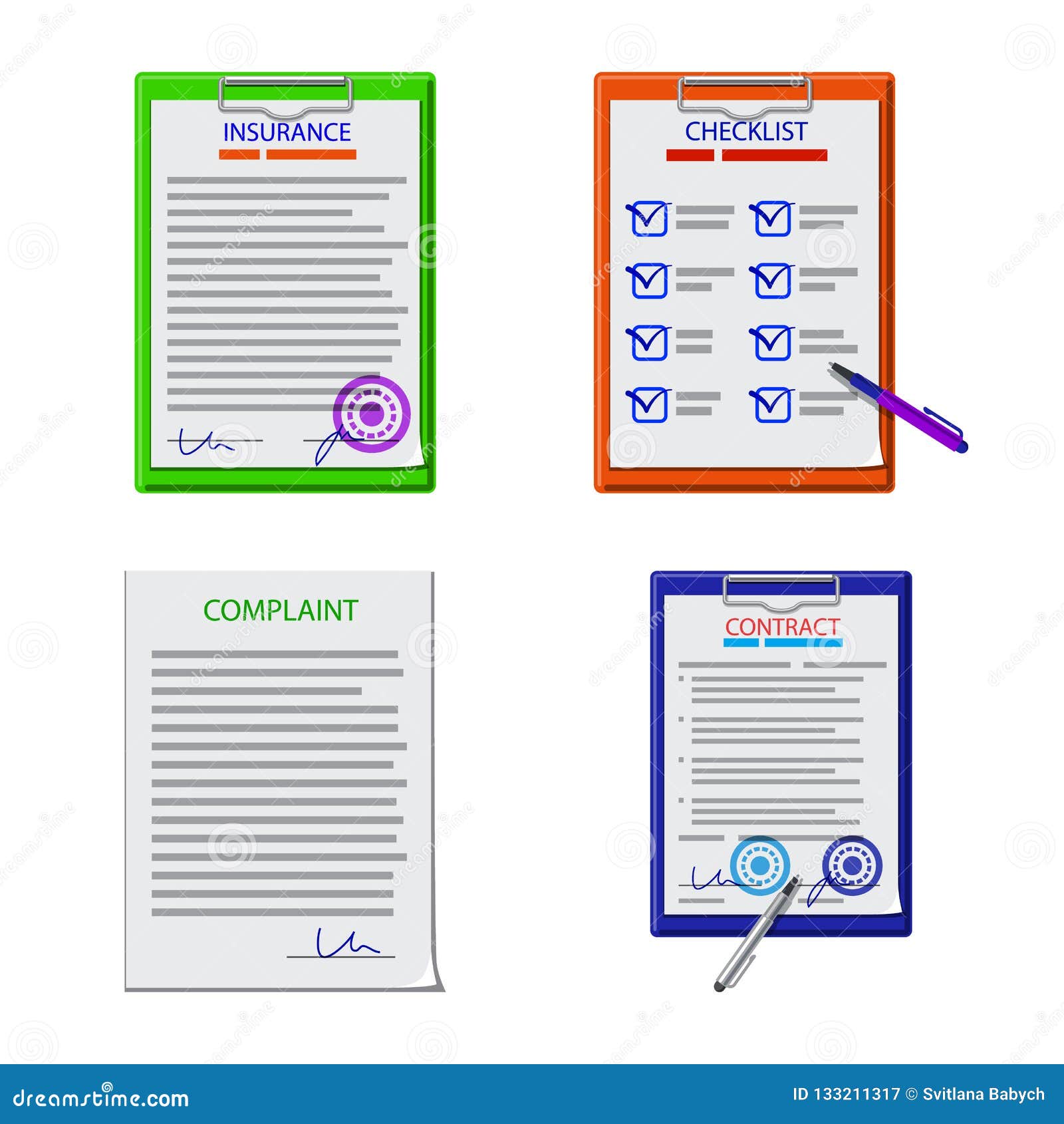 Vector Illustration of Form and Document Symbol. Set of Form and Mark ...