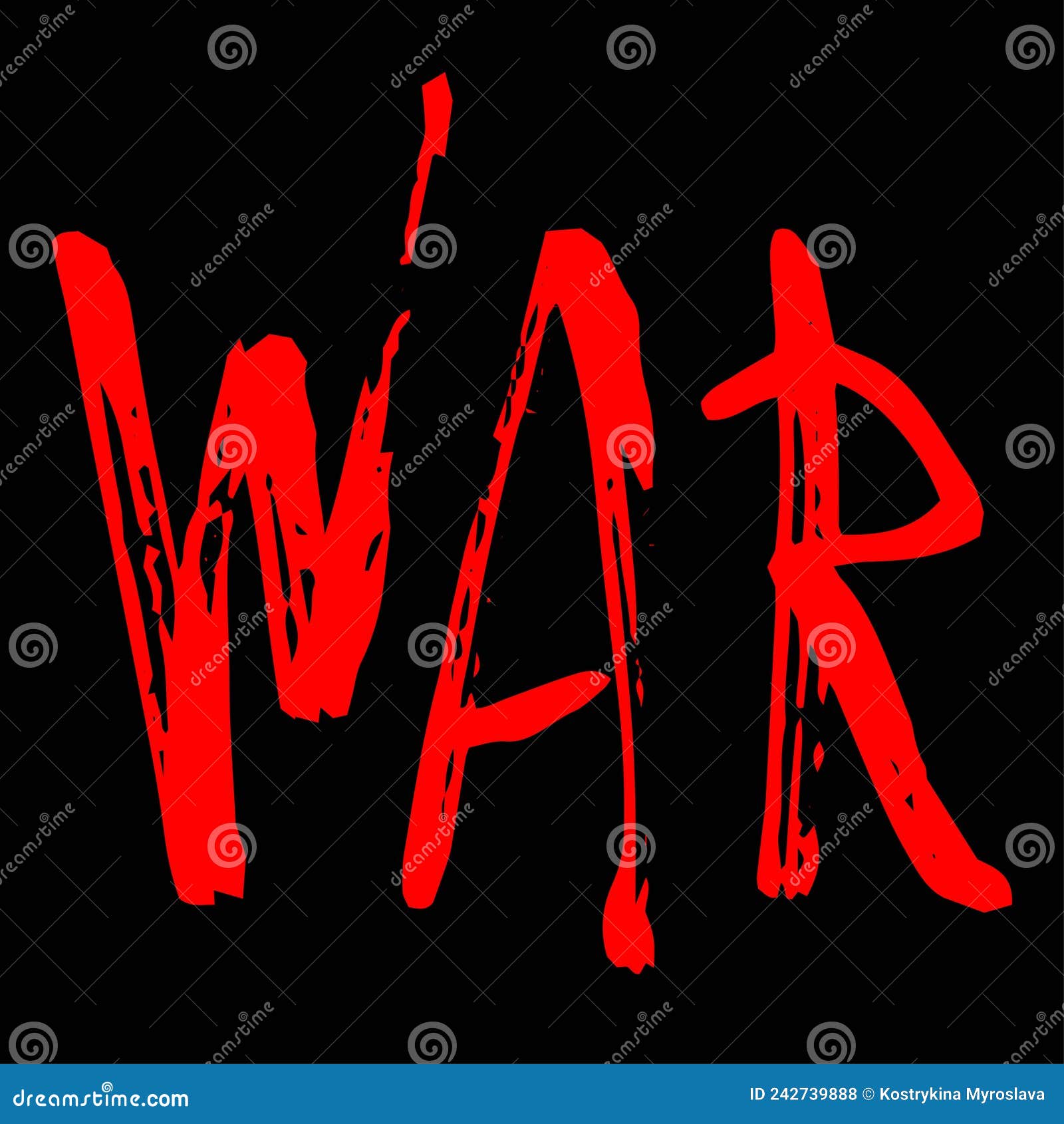 Vector Illustration in the Form of the Message No War. Grunge Design ...