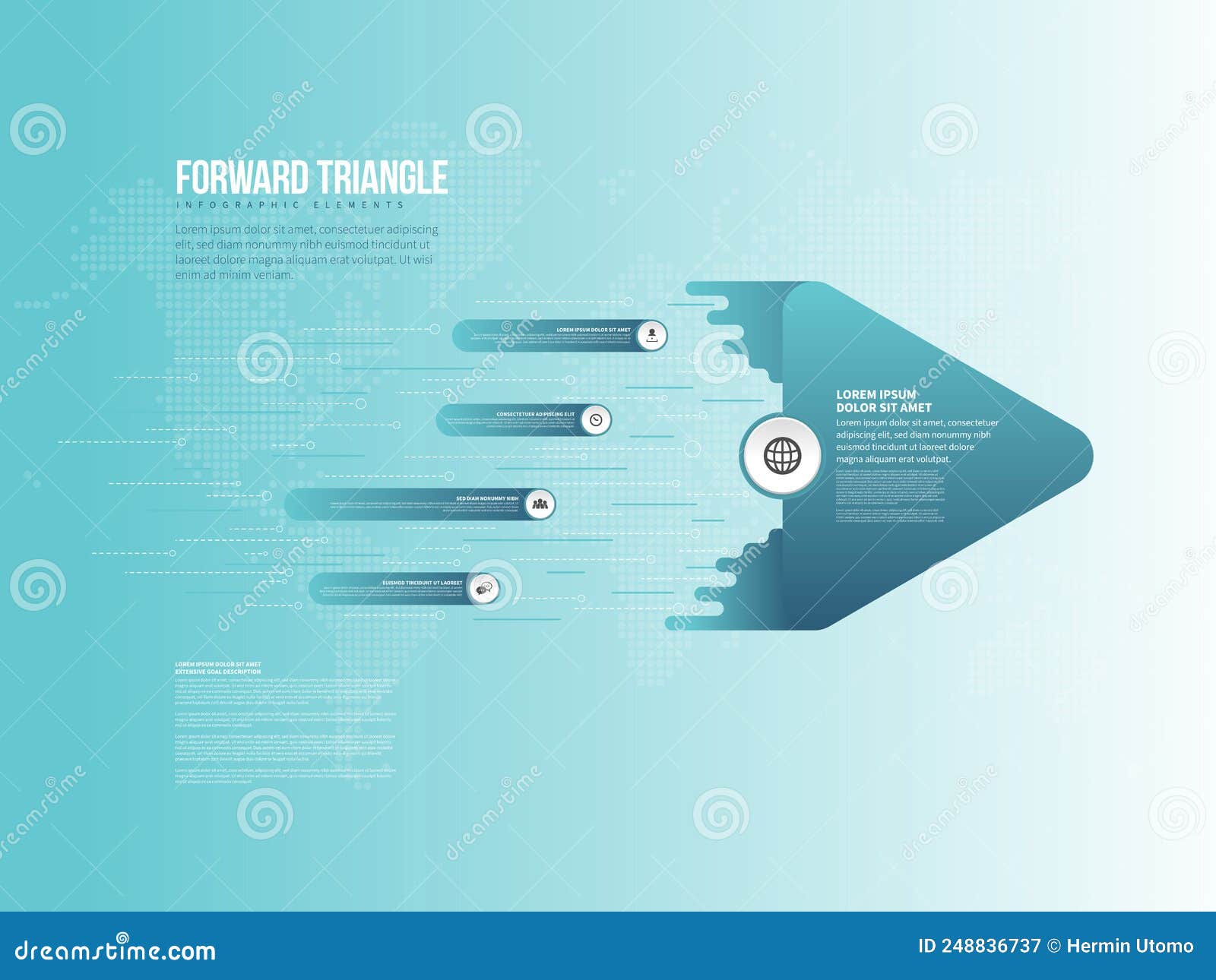 Forward Triangle Infographic Stock Vector - Illustration of flow ...