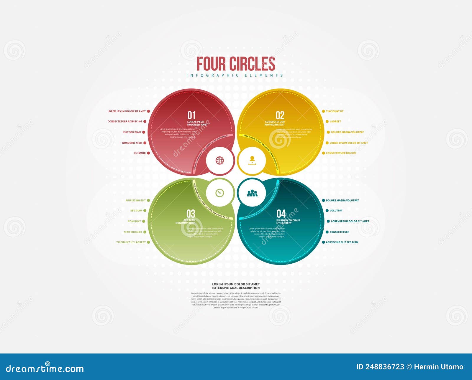 Four Circles Infographic stock vector. Illustration of label - 248836723
