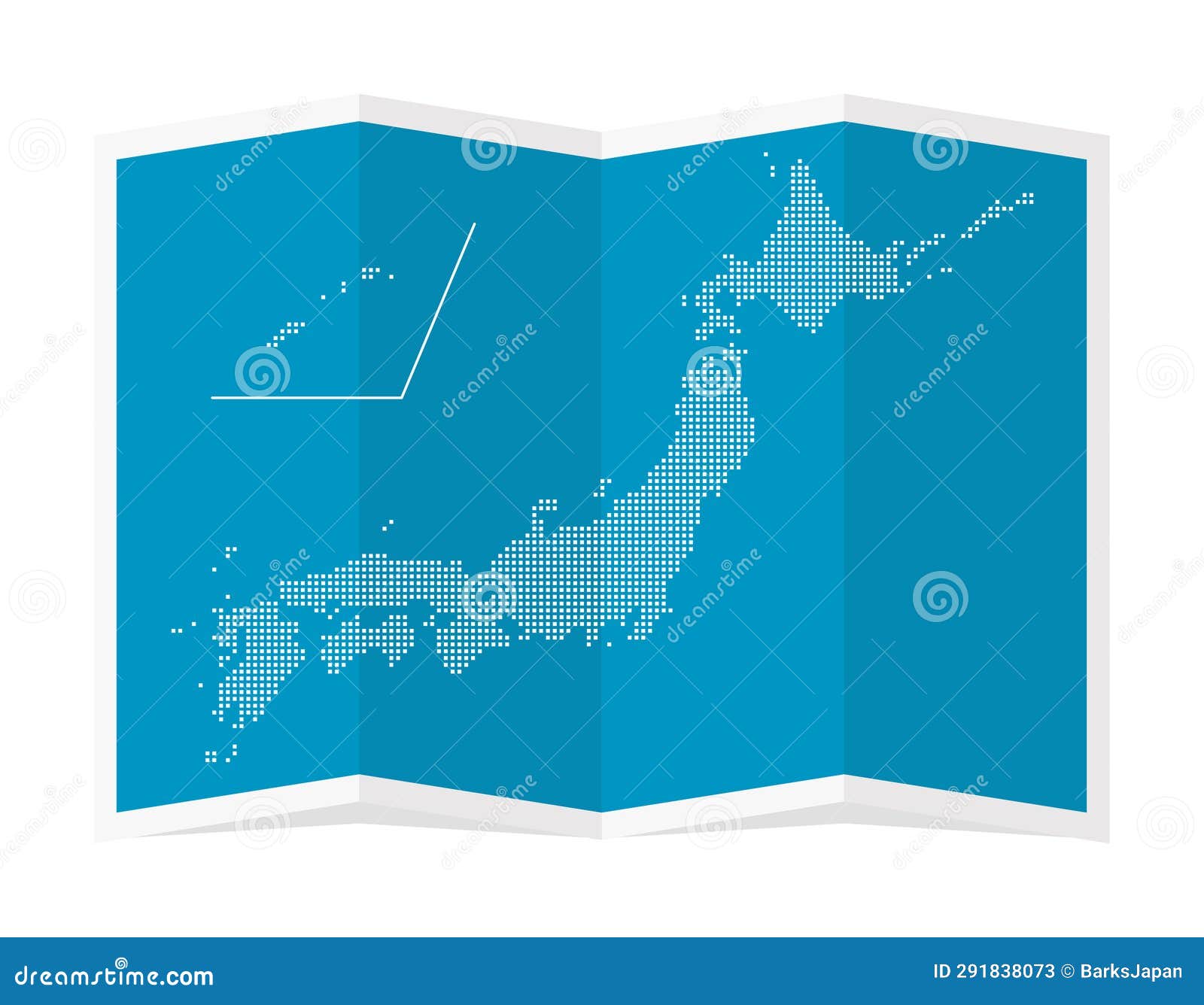 Vector Illustration of Four-fold Japan Map Stock Illustration ...