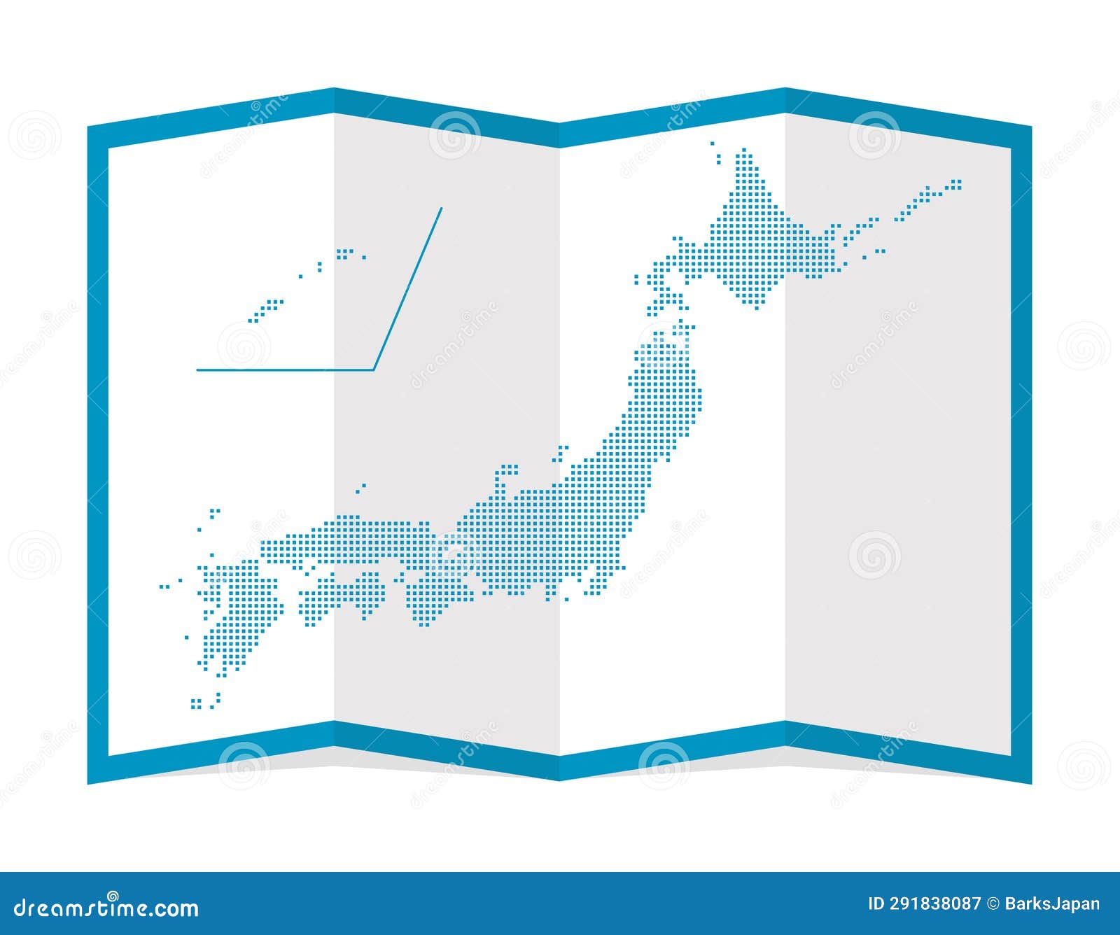 Vector Illustration of Four-fold Japan Map Stock Vector - Illustration ...