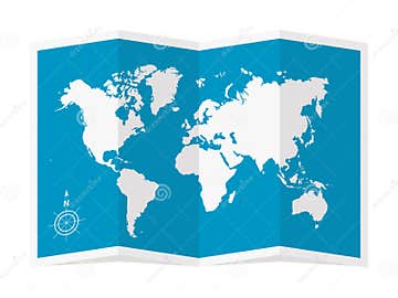 Illustration of Four-fold World Map Stock Vector - Illustration of trip ...
