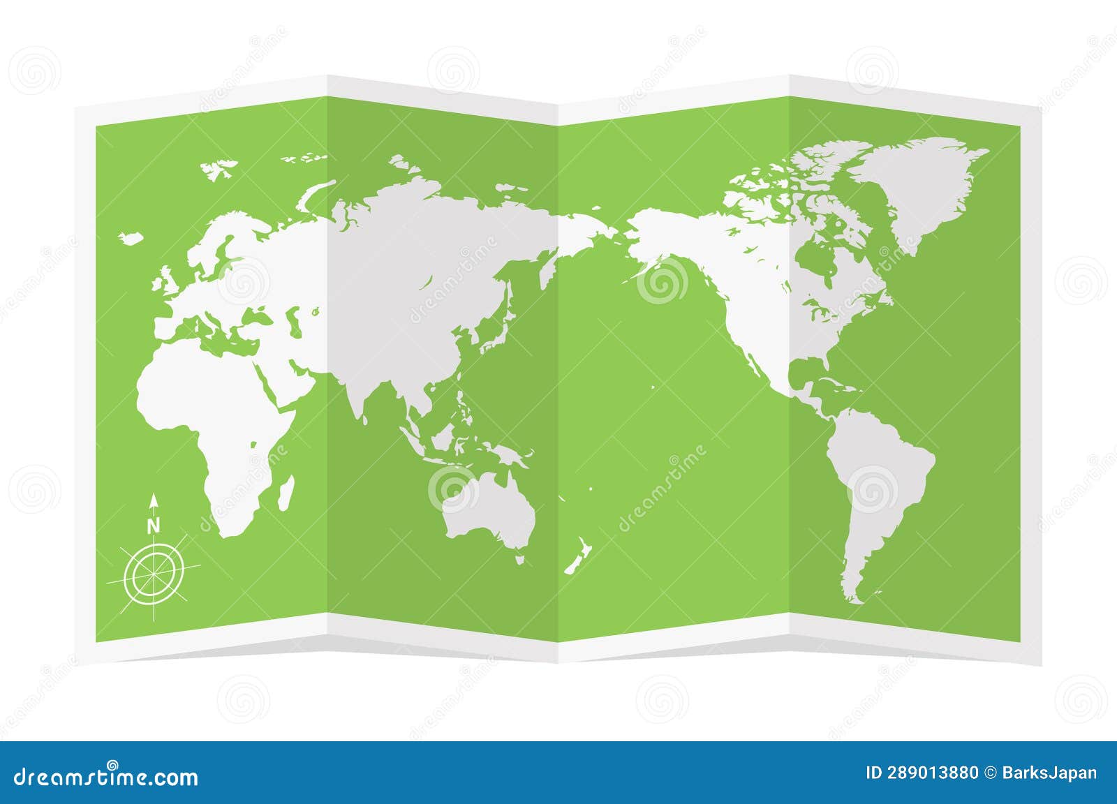 Illustration of Four-fold World Map Stock Vector - Illustration of ...