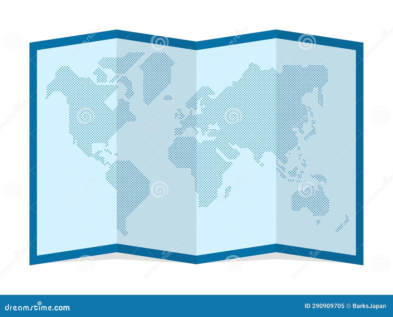 Vector Illustration of Four-fold World Map Stock Vector - Illustration ...