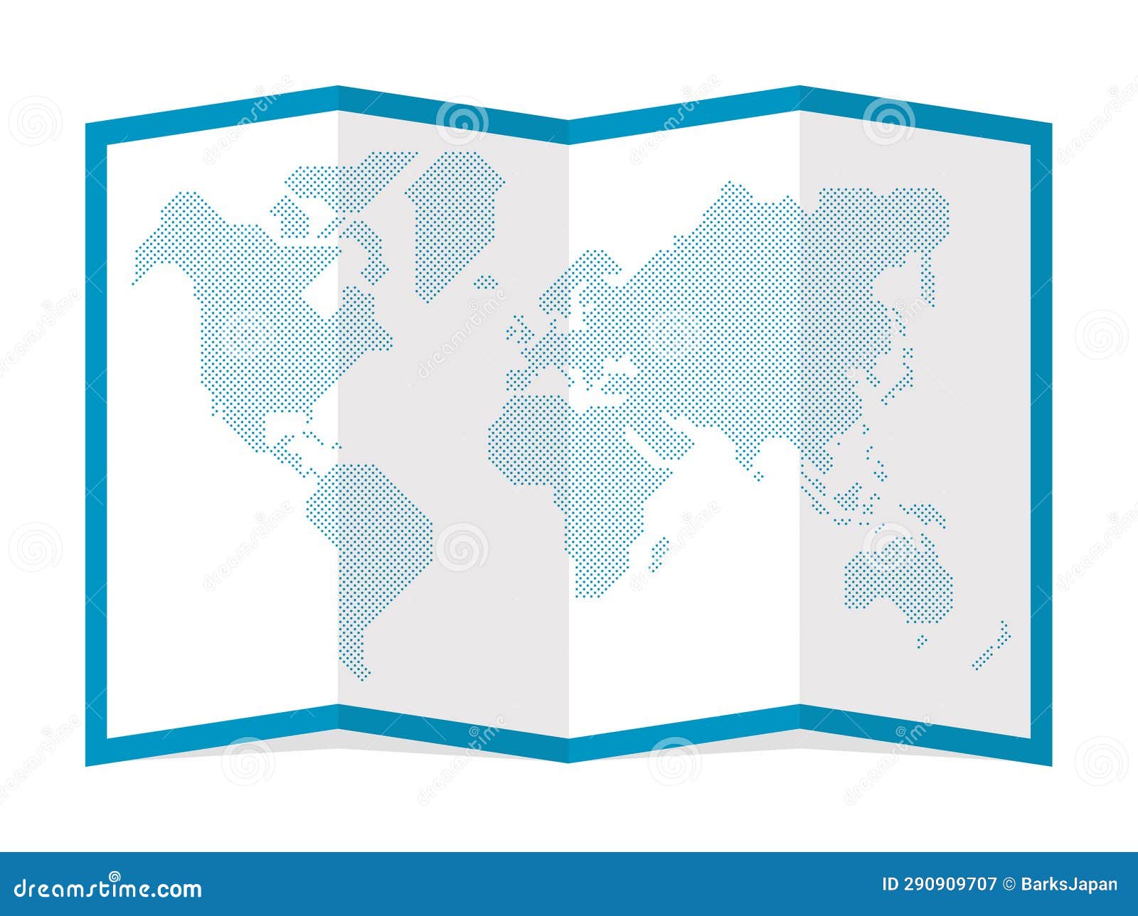 Vector Illustration of Four-fold World Map Stock Vector - Illustration ...