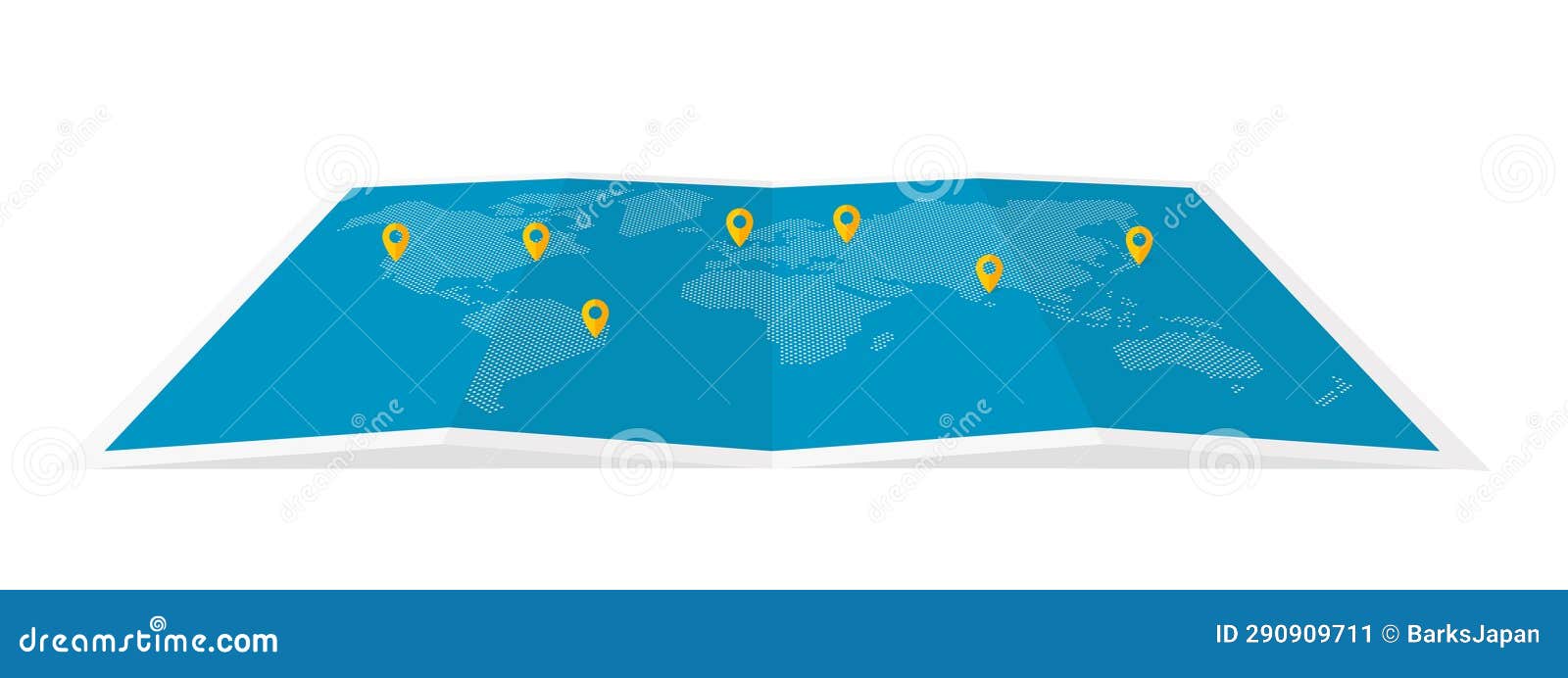 Vector Illustration of Four-fold World Map Stock Vector - Illustration ...
