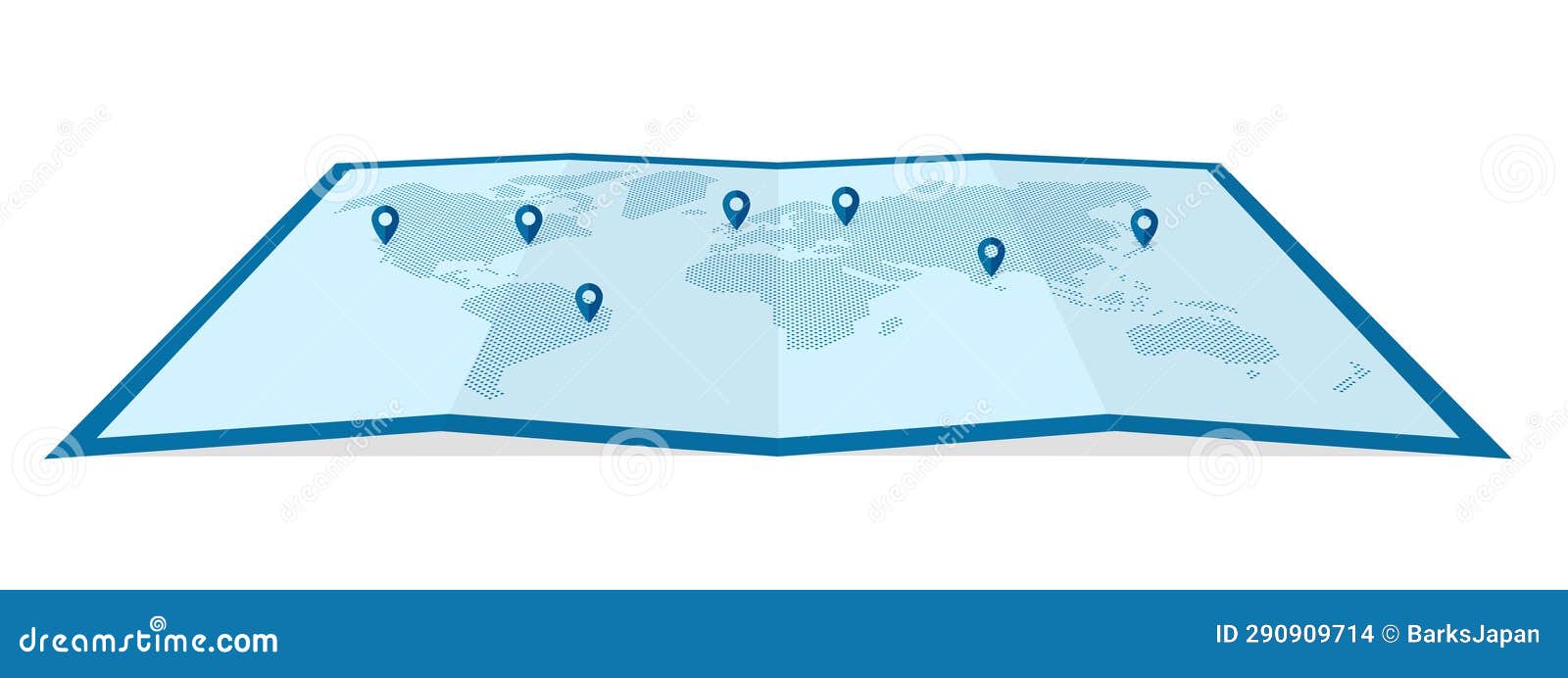 Vector Illustration of Four-fold World Map Stock Vector - Illustration ...