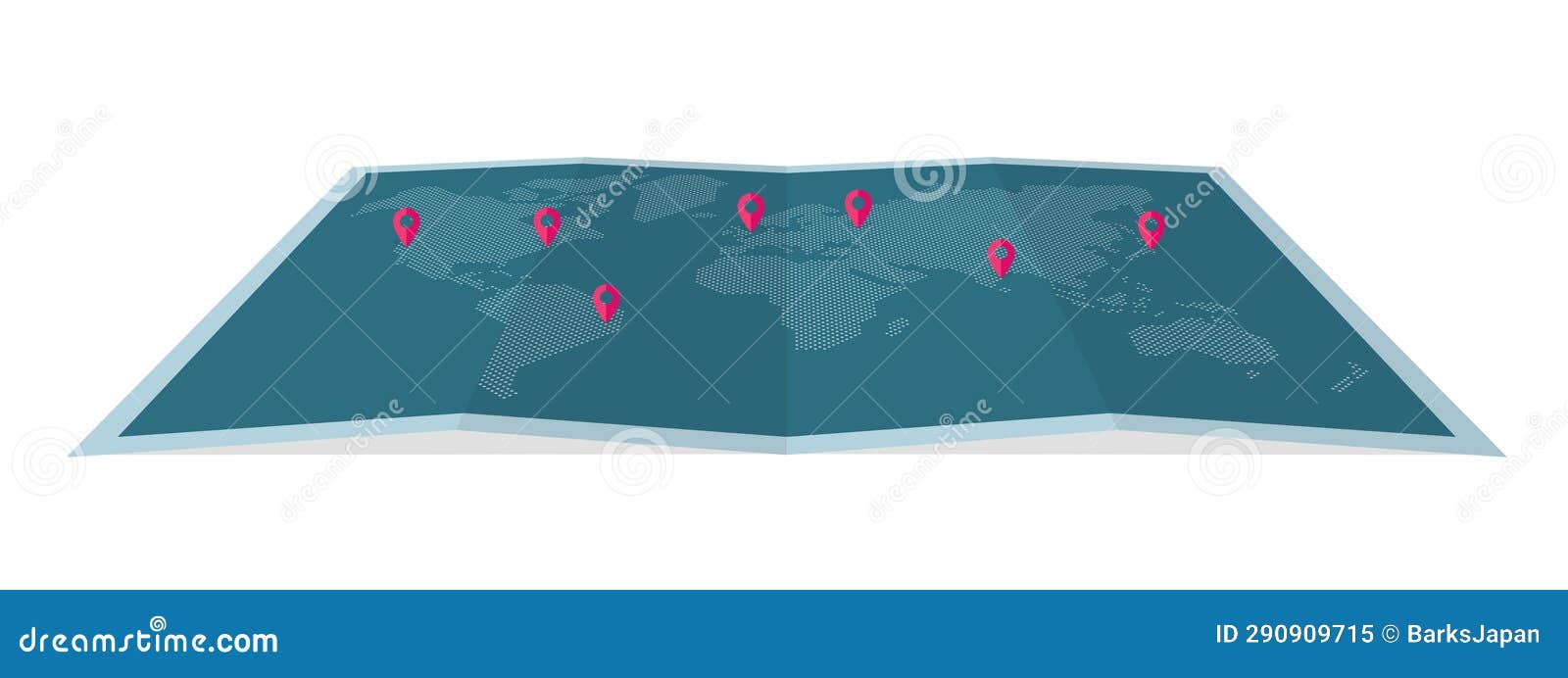 Vector Illustration of Four-fold World Map Stock Vector - Illustration ...