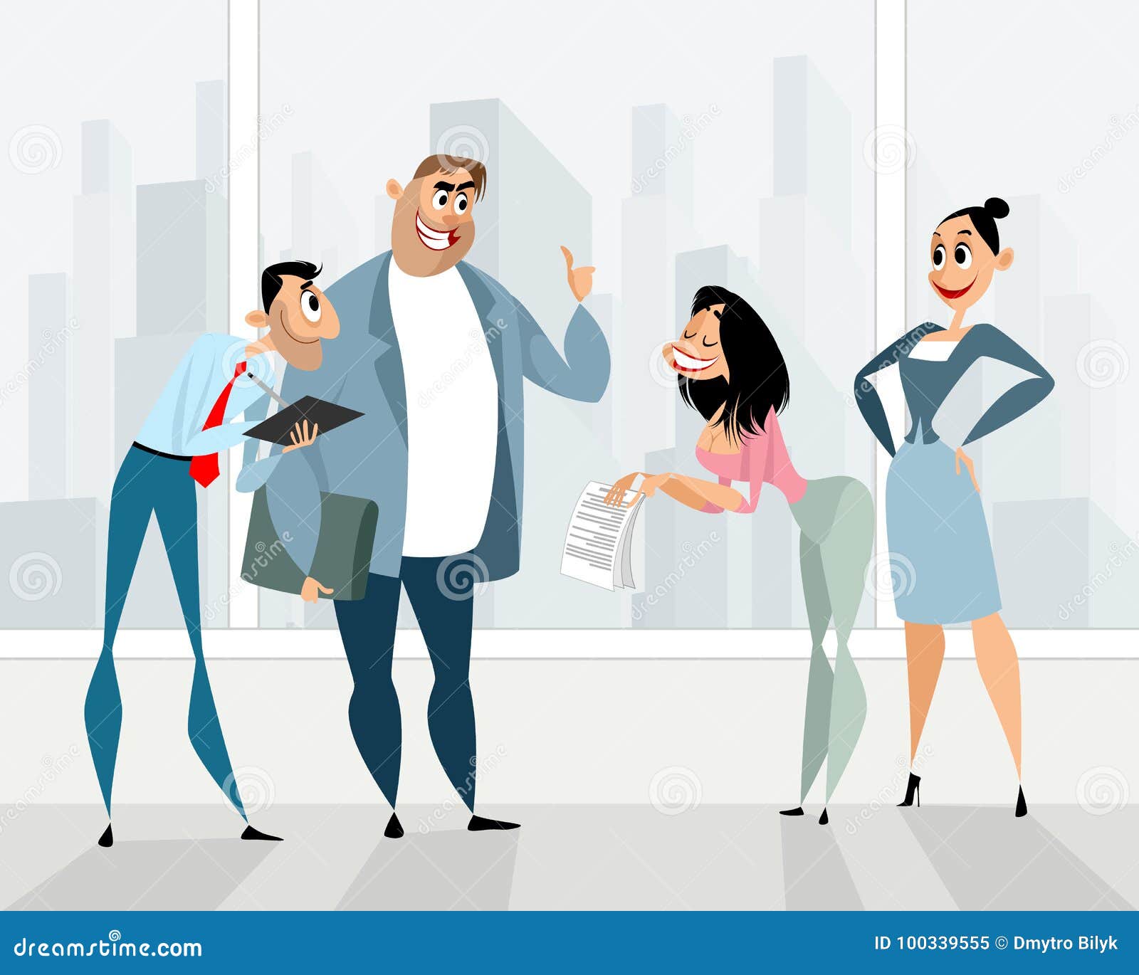 Funny office characters stock vector. Illustration of boss - 100339555