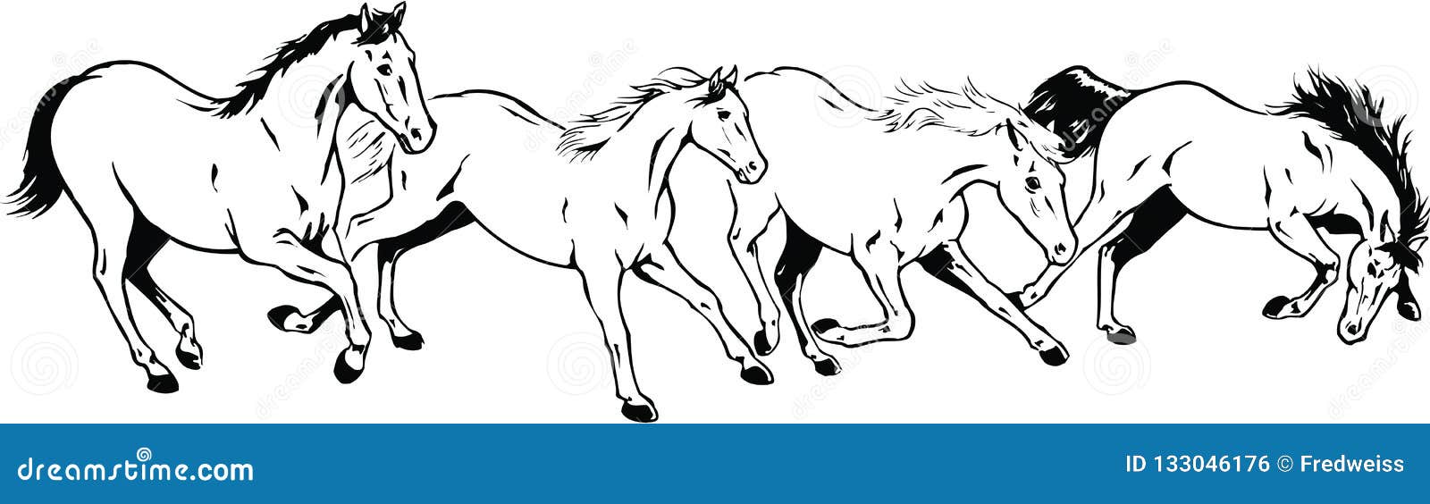 Four Horses Symbol Or Insignia Cartoon Vector | CartoonDealer.com ...