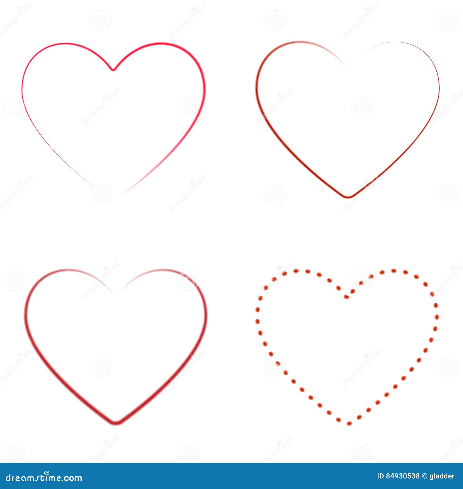 Vector Illustration of Four Loops of Hearts Valentine S Day Stock ...
