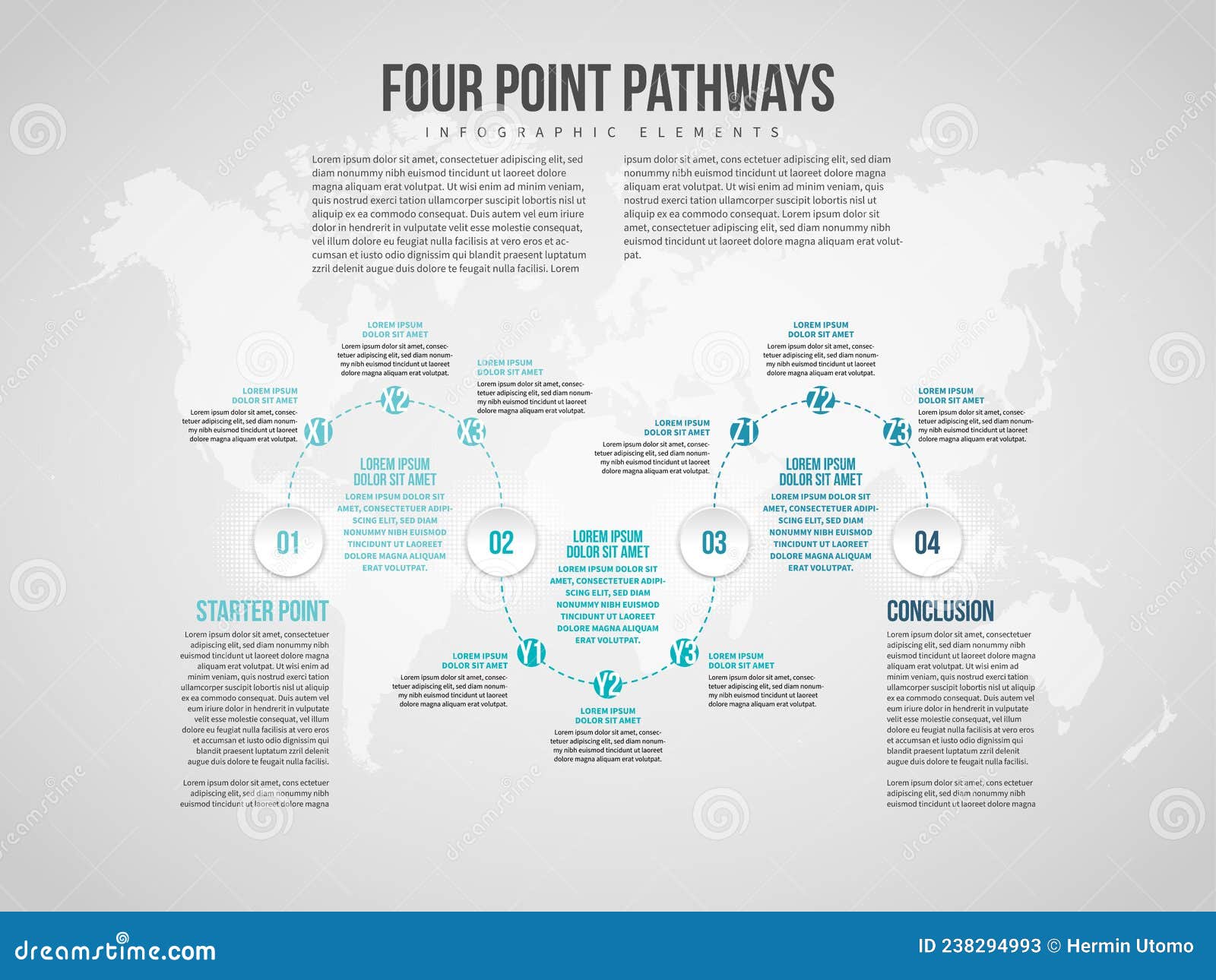 Four Point Pathways Infographic Stock Vector - Illustration of ...