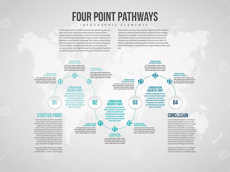 Four Point Pathways Infographic Stock Vector - Illustration of ...