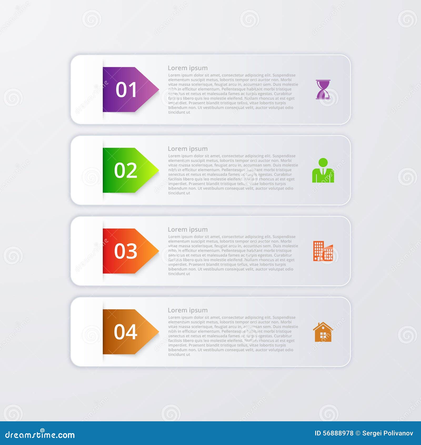 Vector Illustration Of Four Rectangles Infographics | CartoonDealer.com ...