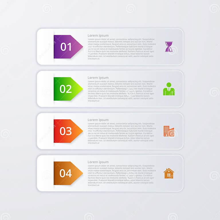 Vector Illustration of Four Rectangles Infographics Stock Vector ...