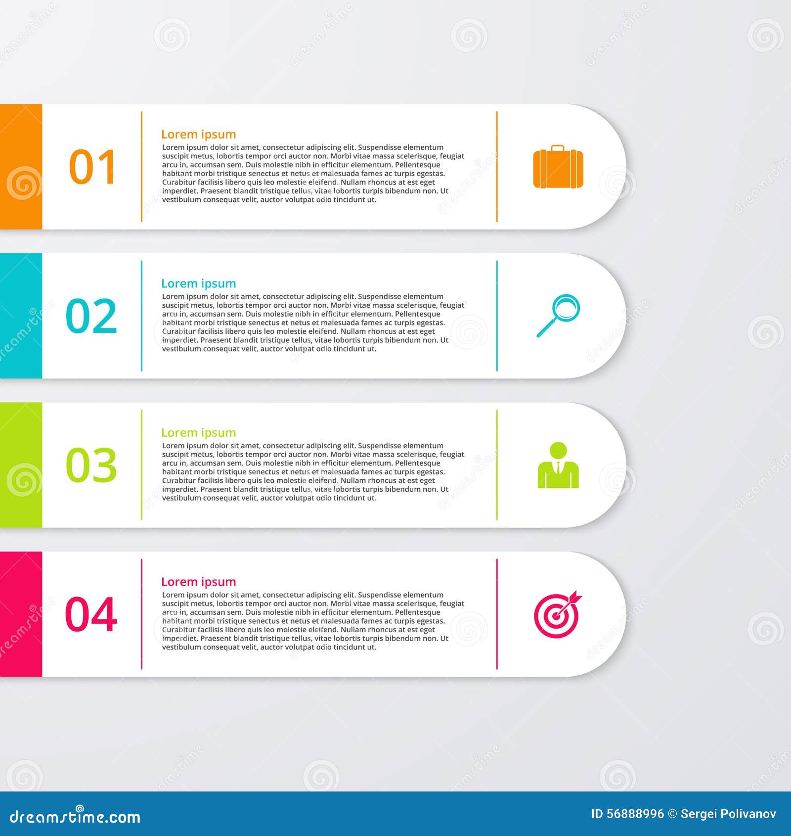 Vector Illustration of Four Rectangles Infographics Stock Vector ...
