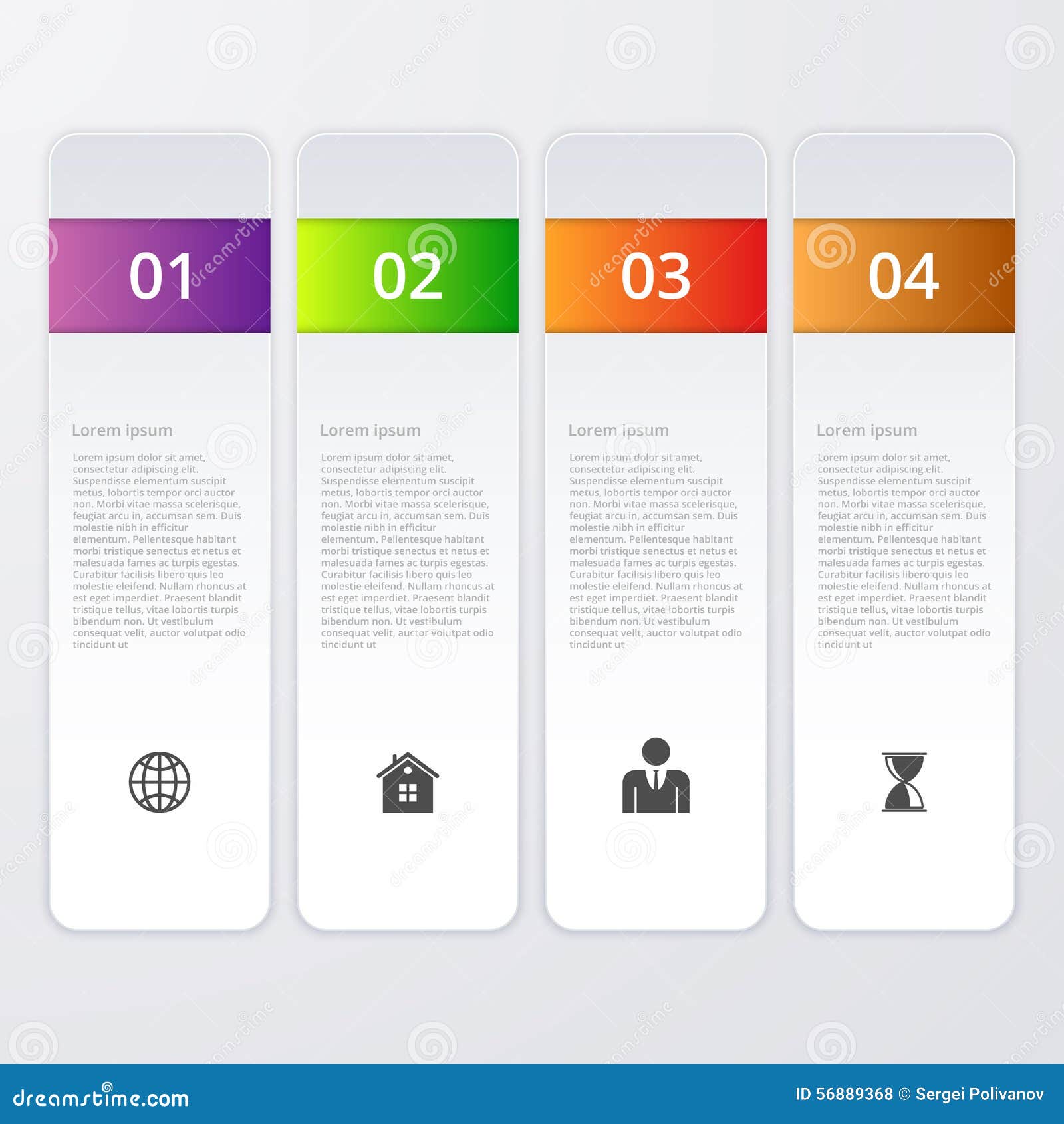 Vector Illustration of Four Rectangles Infographics Stock Vector ...