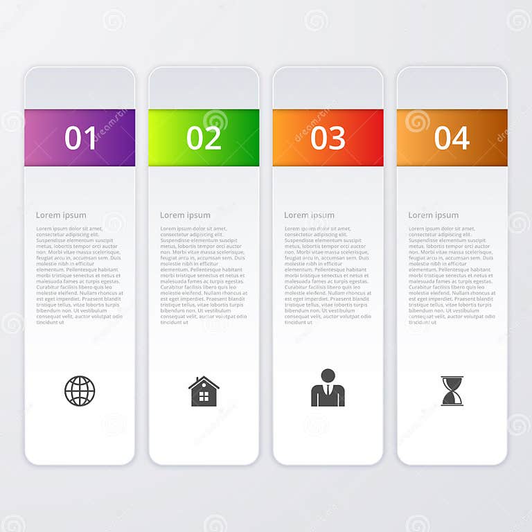 Vector Illustration of Four Rectangles Infographics Stock Vector ...