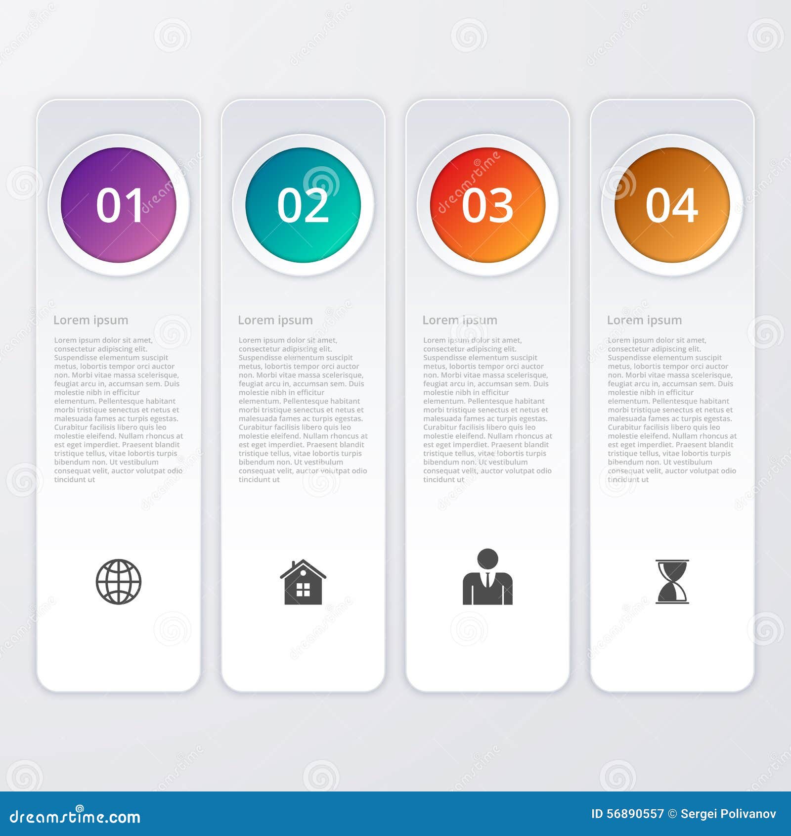 Vector Illustration of Four Rectangles Infographics Stock Vector ...