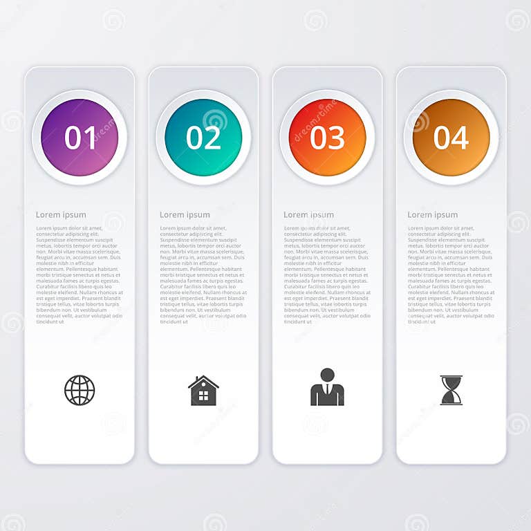Vector Illustration of Four Rectangles Infographics Stock Vector ...