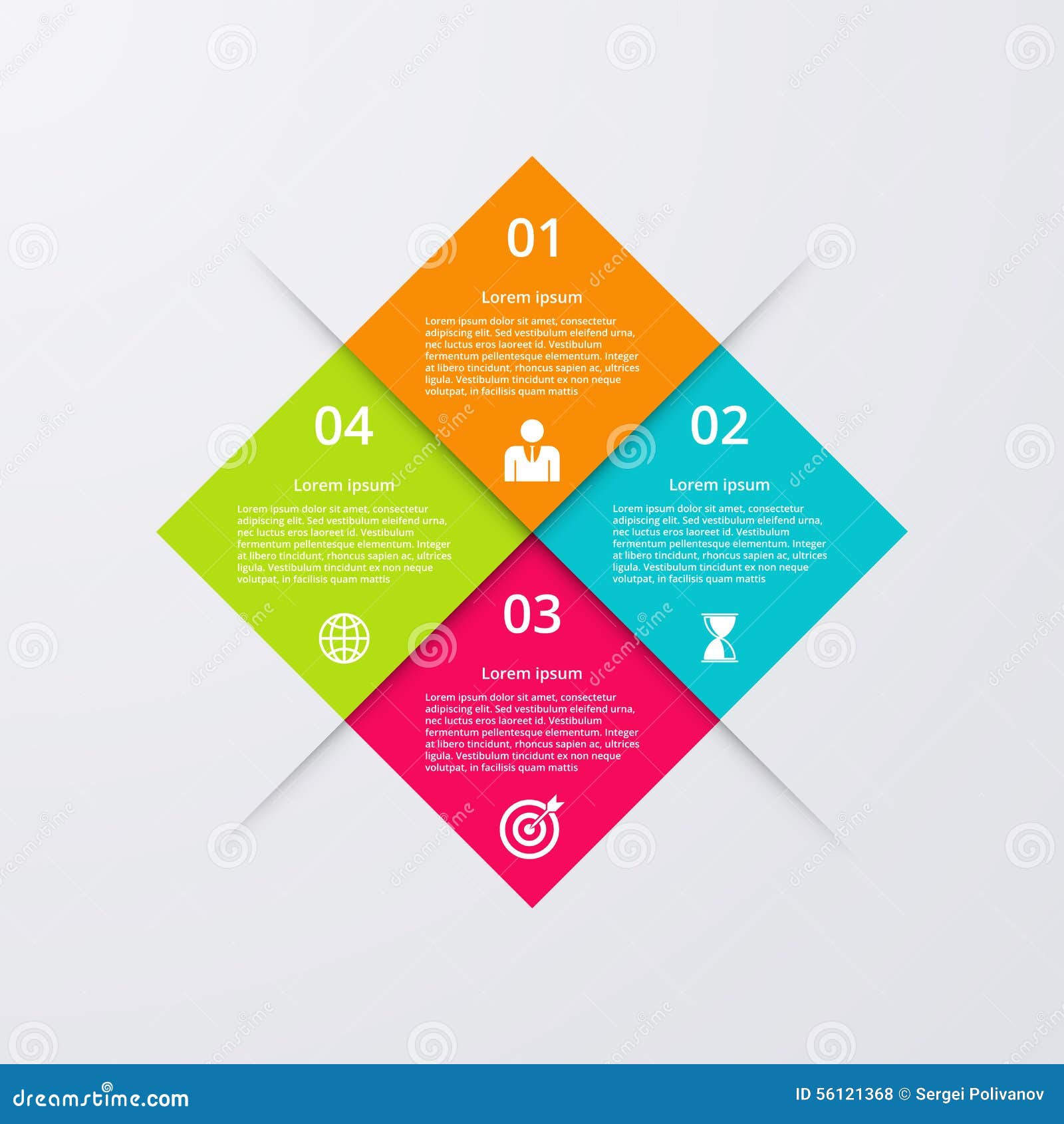 Vector Illustration of Four Square Infographics Stock Vector ...