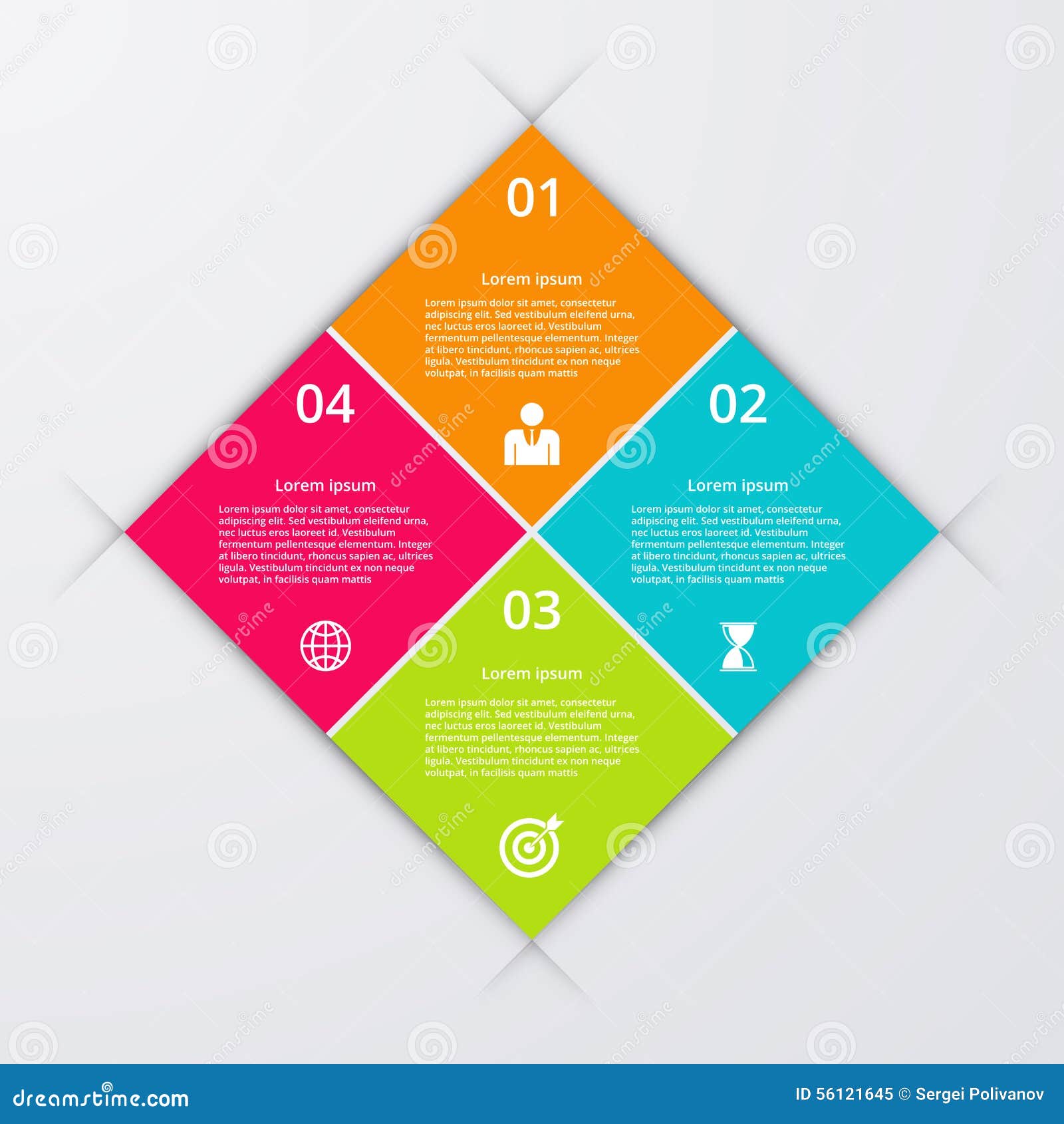 Vector Illustration of Four Square Infographics Stock Vector ...
