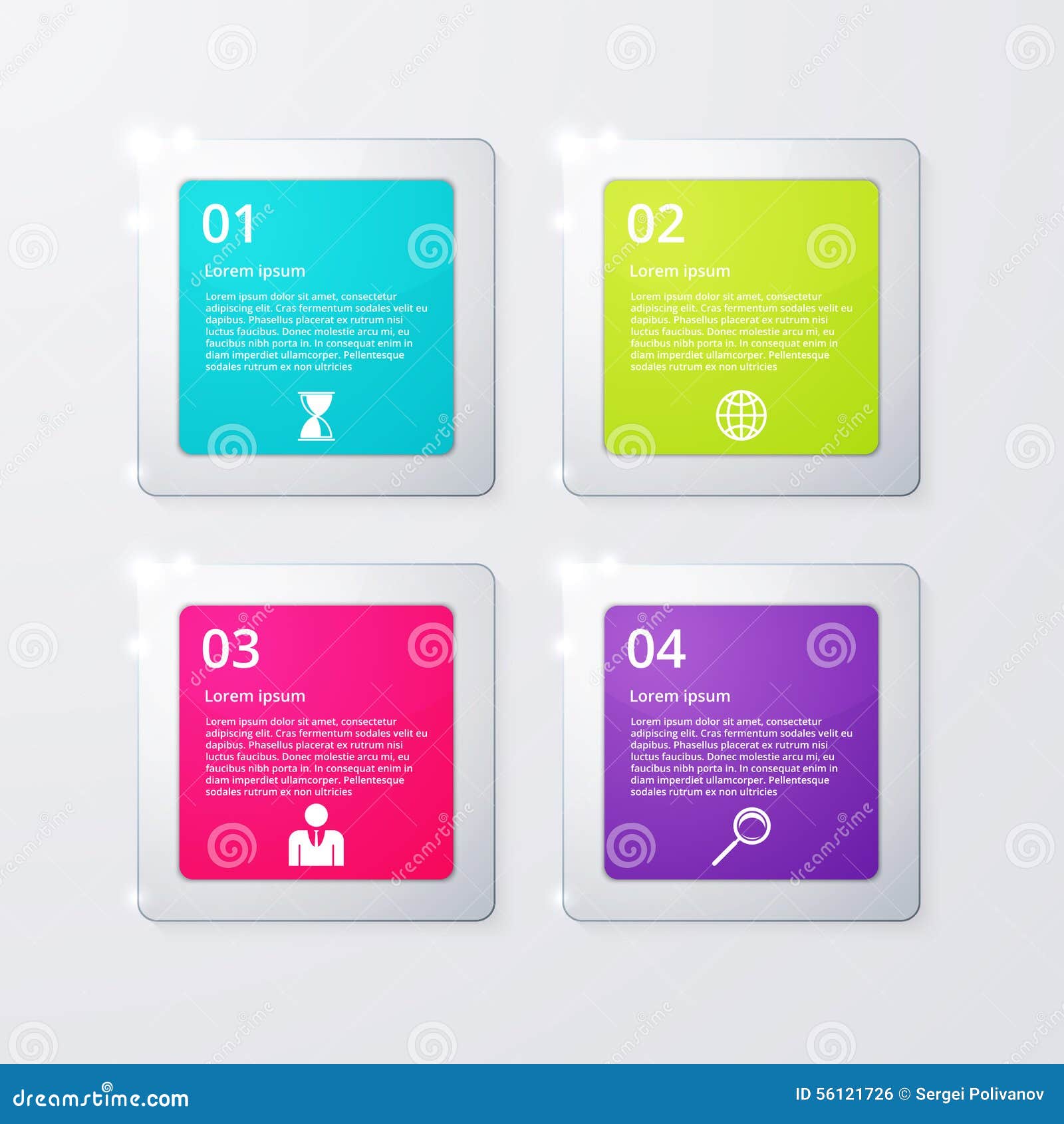 Vector Illustration of Four Square Infographics Stock Vector ...