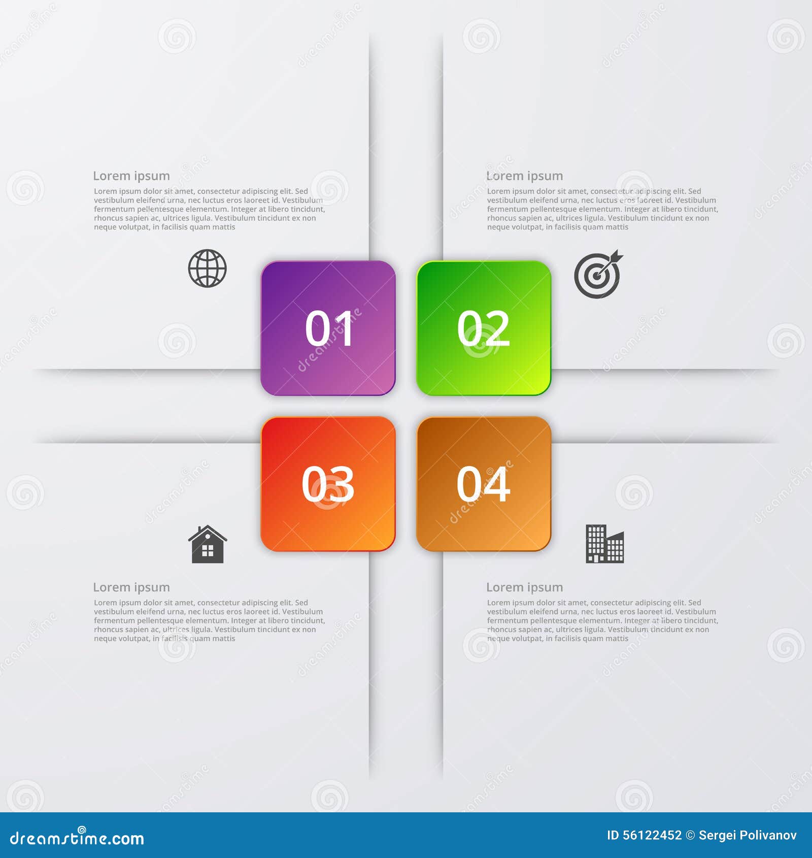 Vector Illustration of Four Square Infographics Stock Vector ...