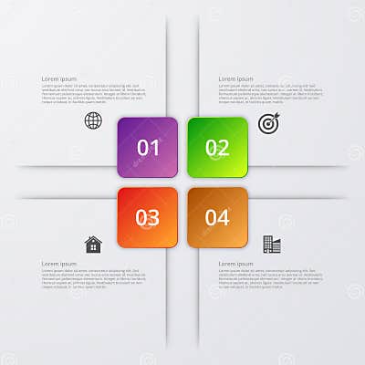 Vector Illustration of Four Square Infographics Stock Vector ...