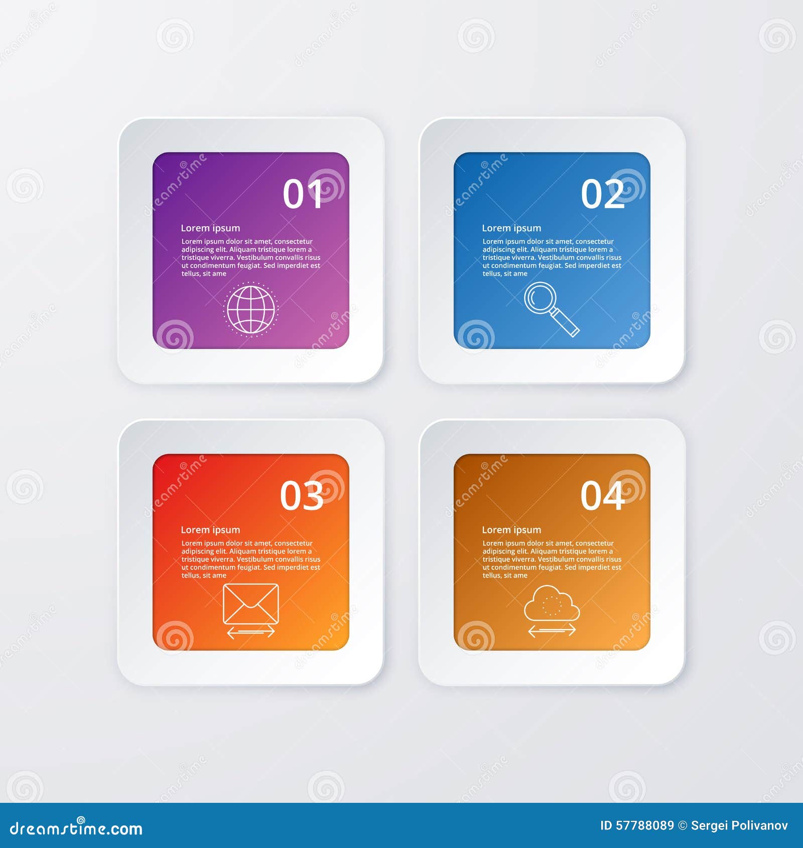 Vector Illustration of Four Square Infographics Stock Vector ...