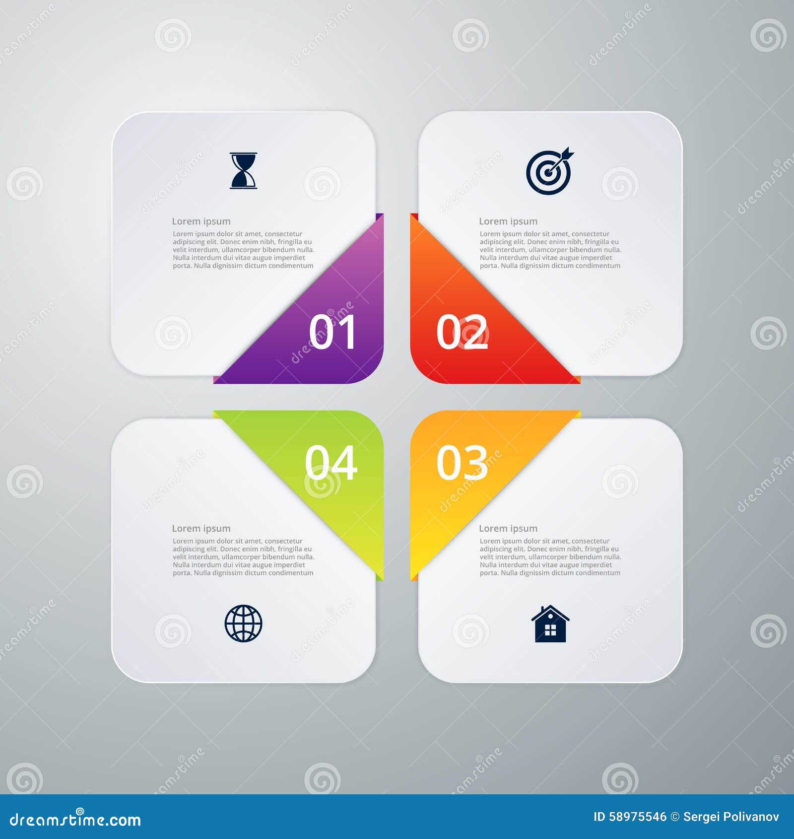 Vector Illustration of Four Square Infographics Stock Vector ...