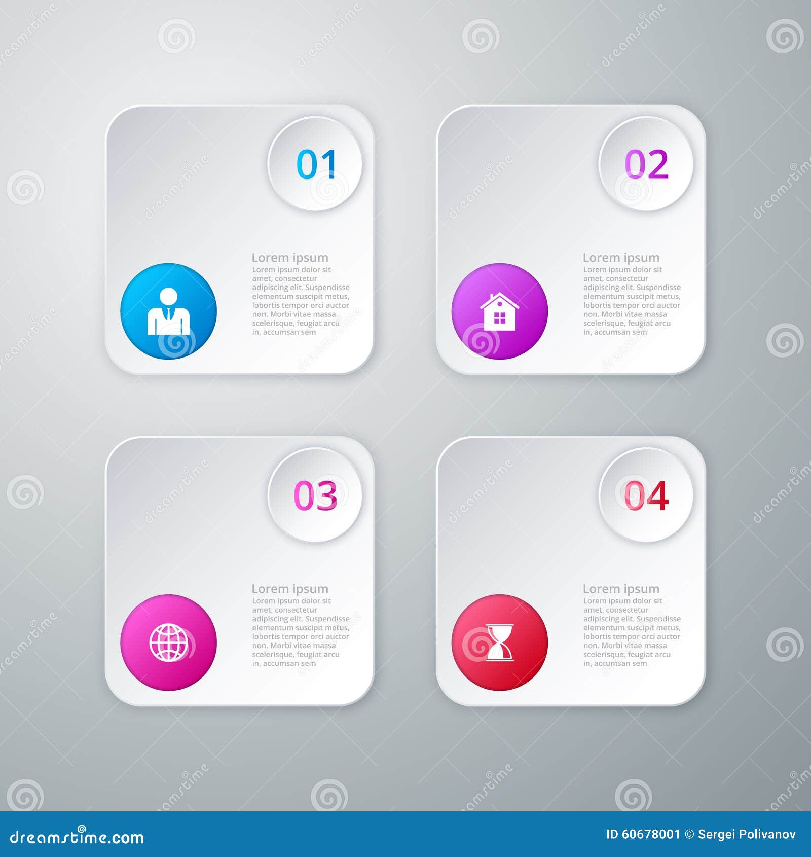 Vector Illustration of Four Square Infographics Stock Vector ...
