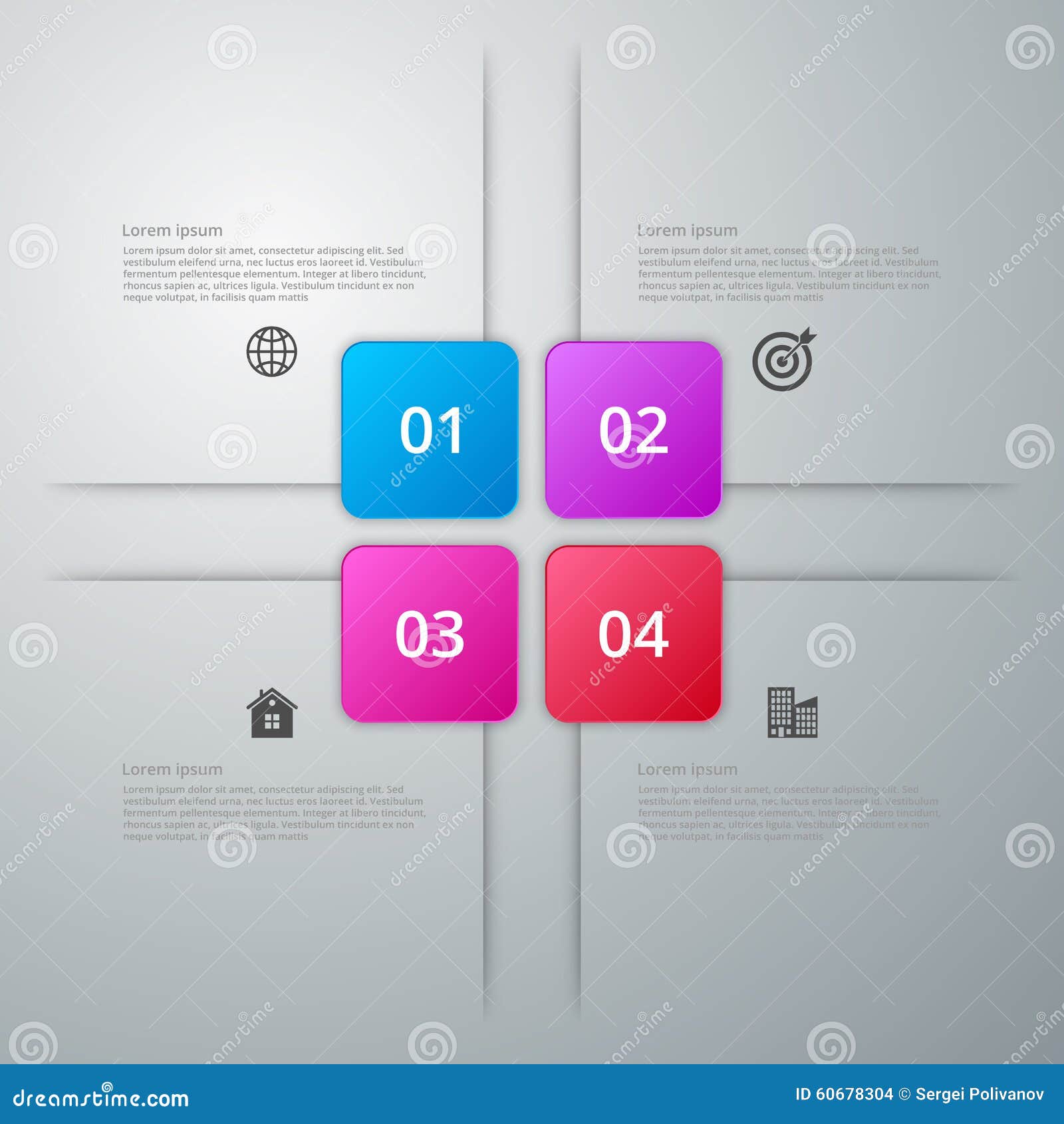 Vector Illustration of Four Square Infographics Stock Vector ...