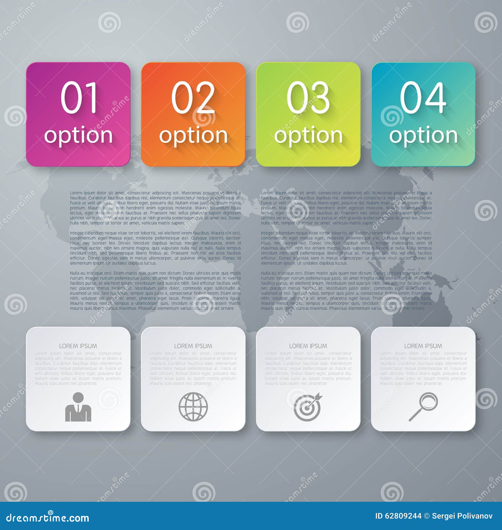 Vector Illustration of Four Square Infographics Stock Vector ...