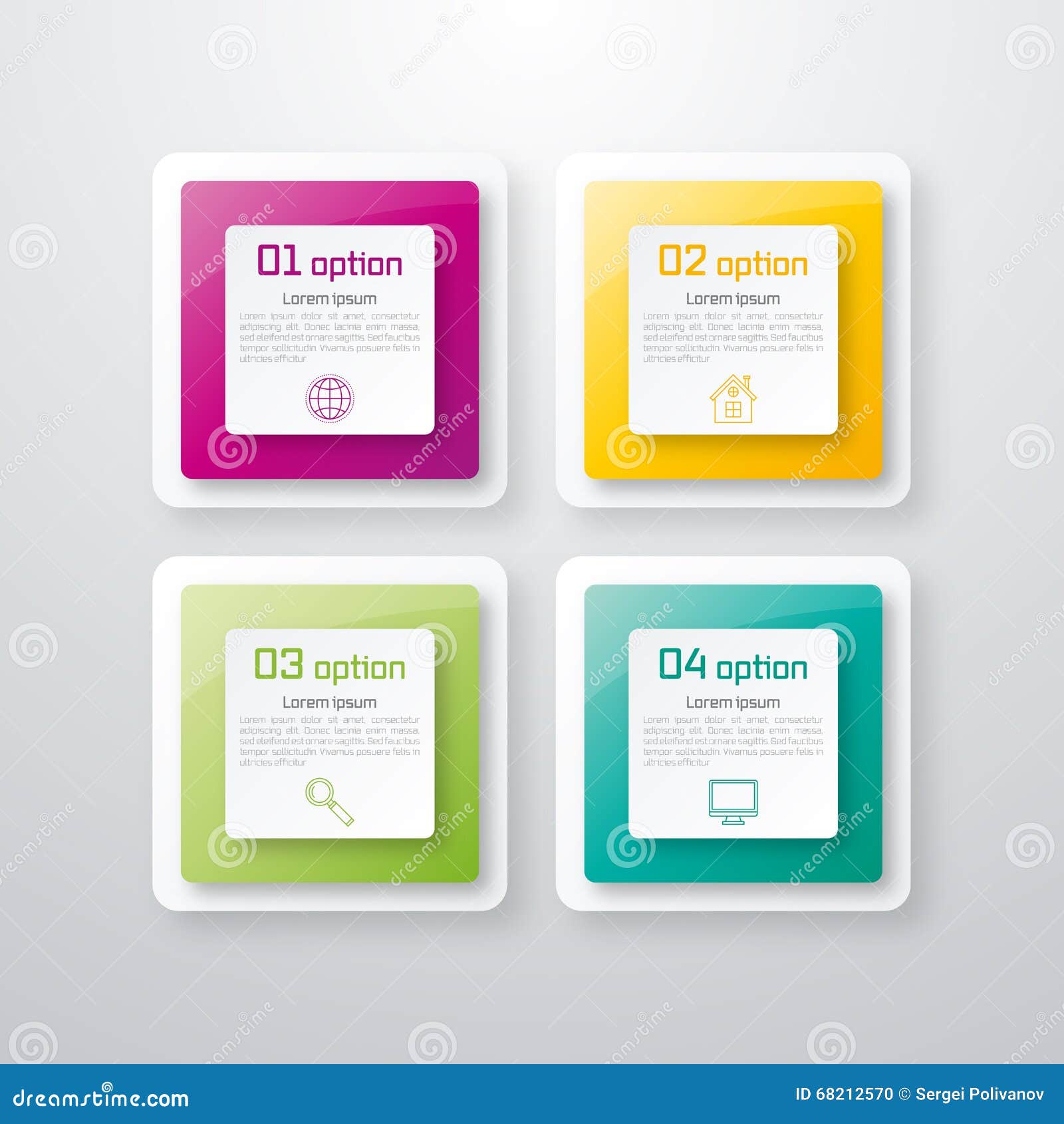 Vector Illustration of Four Square Infographics Stock Vector ...