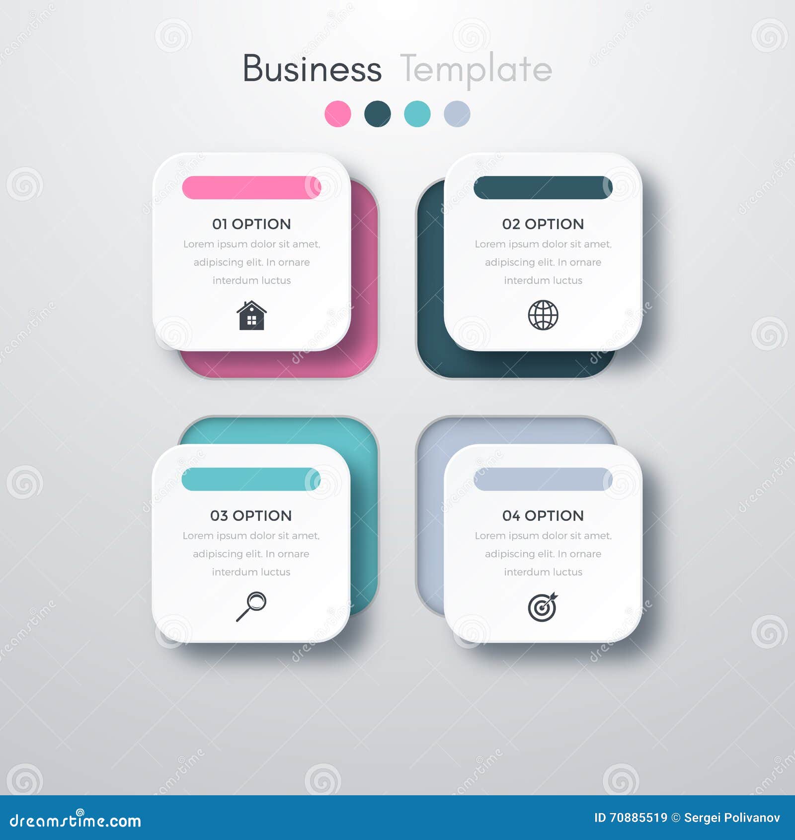 Vector Illustration of Four Square Infographics Stock Vector ...
