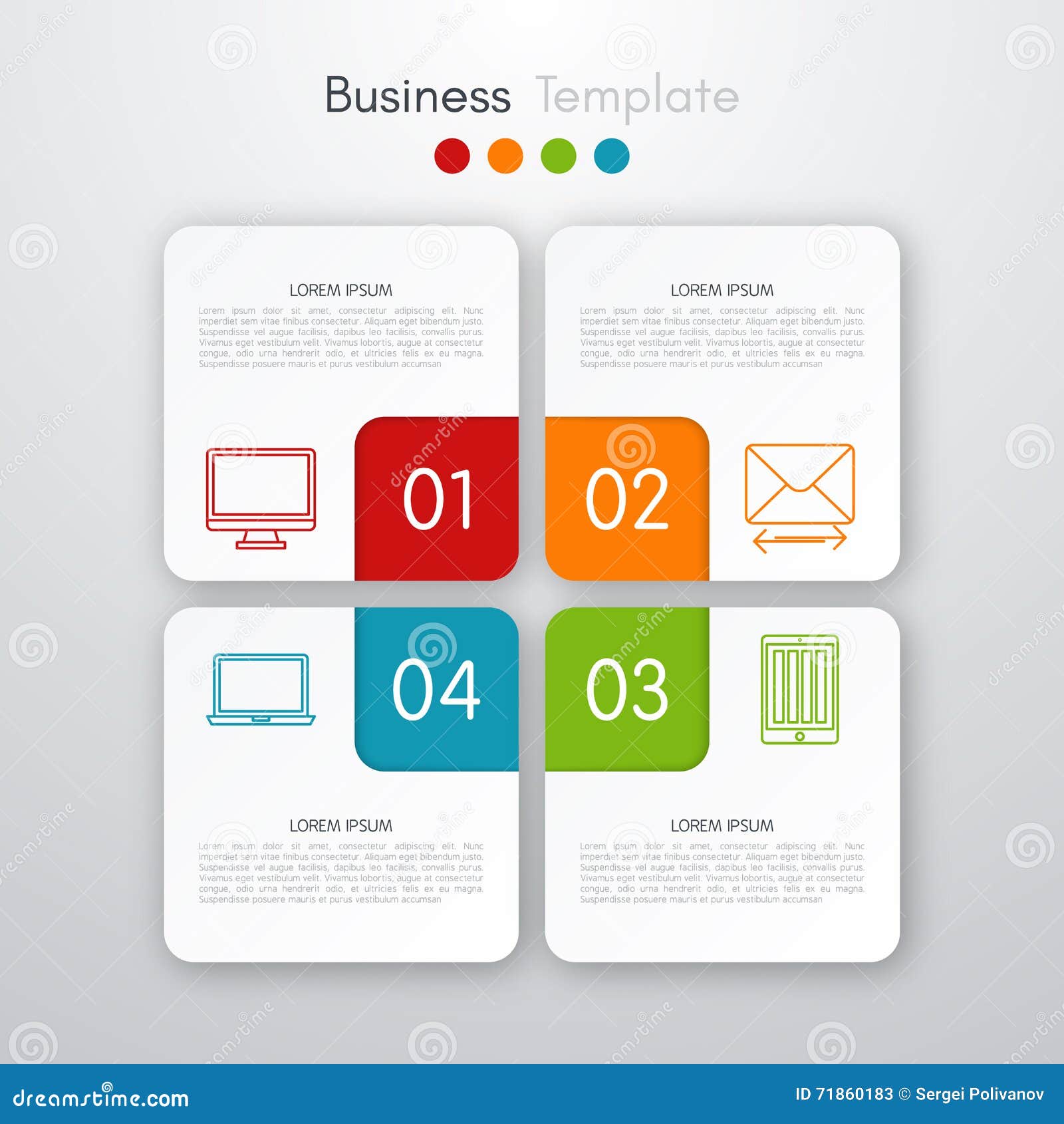 Vector Illustration of Four Square Infographics Stock Vector ...