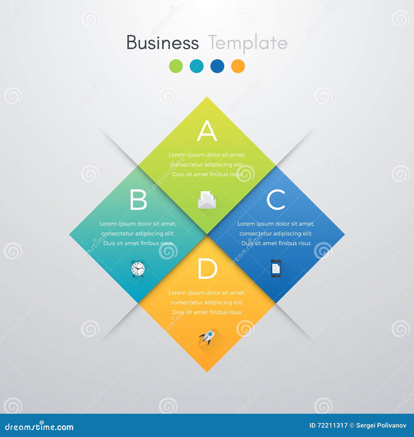 Vector Illustration of Four Square Infographics Stock Vector ...