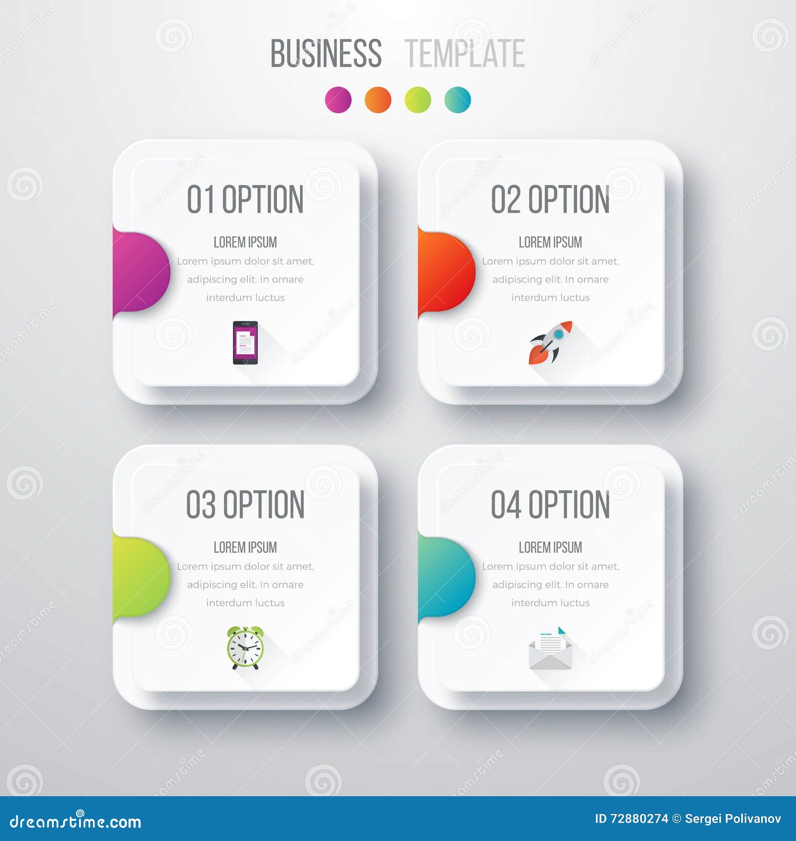 Vector Illustration of Four Square Infographics Stock Vector ...