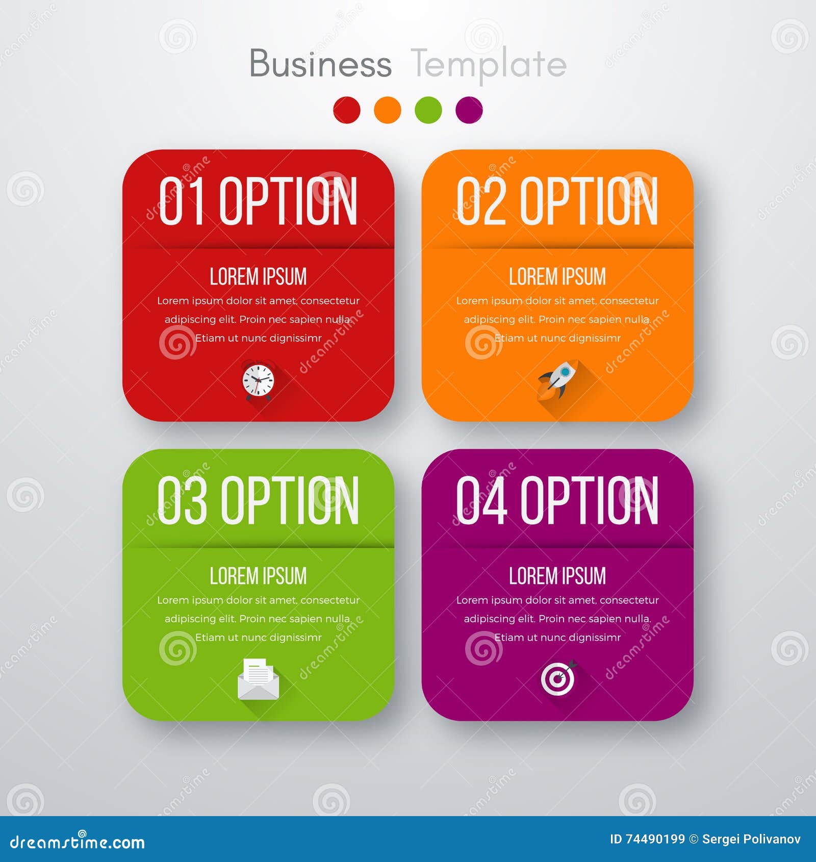 Vector Illustration of Four Square Infographics Stock Vector ...