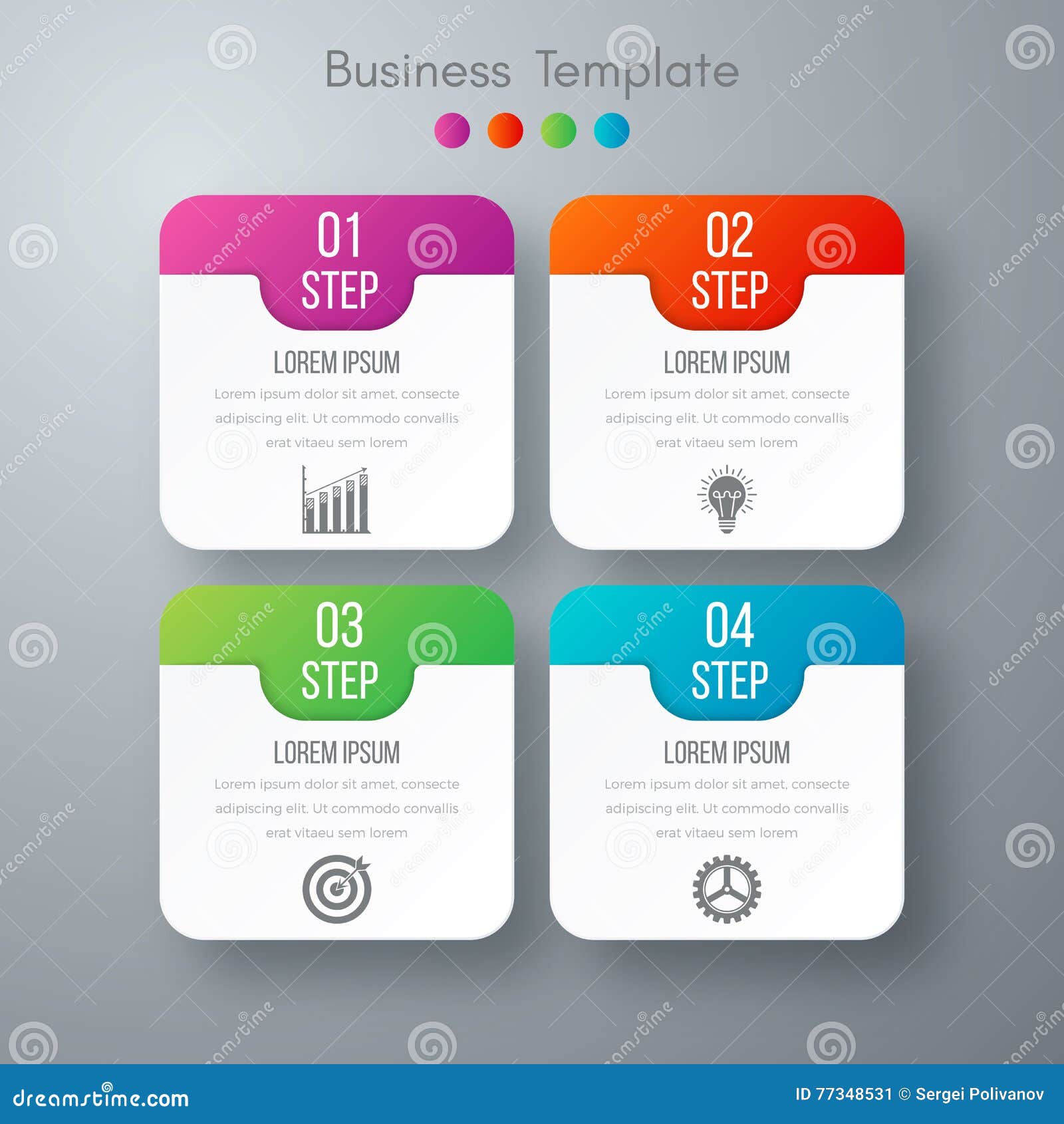 Vector Illustration of Four Square Infographics Stock Vector ...