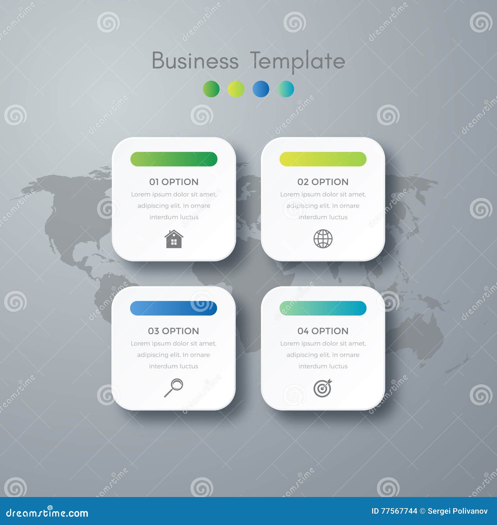 Vector Illustration of Four Square Infographics Stock Vector ...