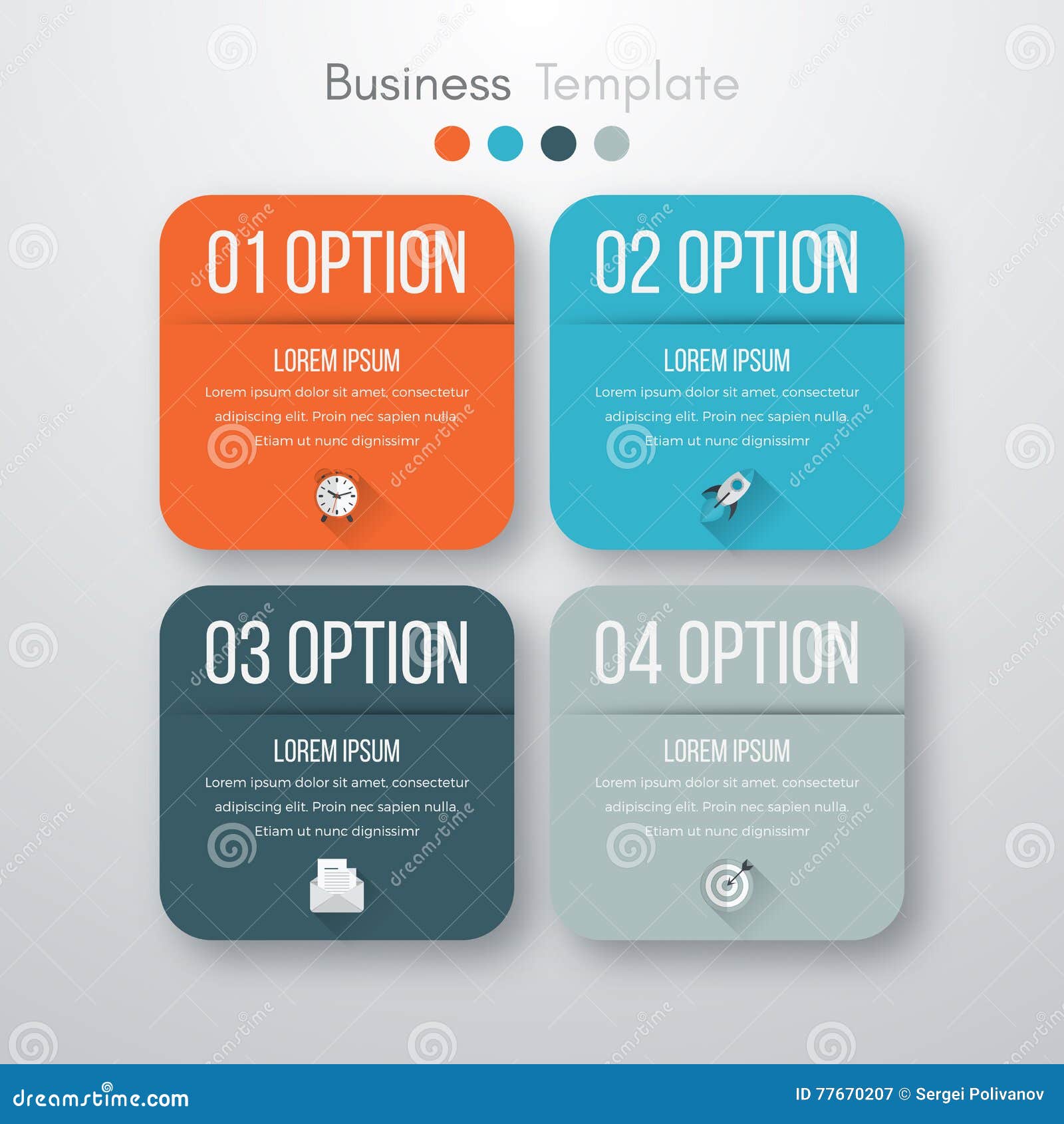 Vector Illustration of Four Square Infographics Stock Vector ...