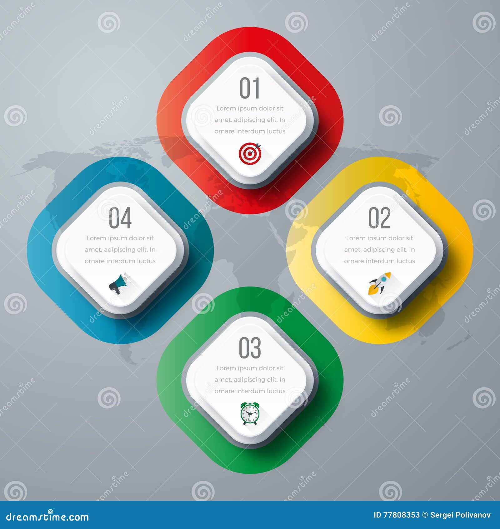 Vector Illustration of Four Square Infographics Stock Vector ...
