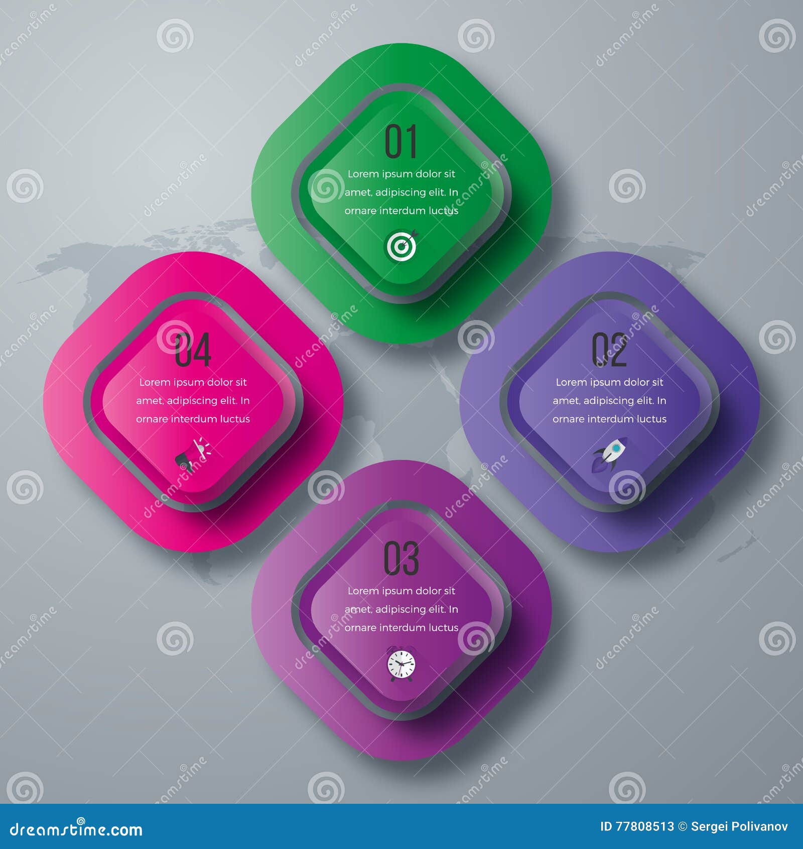 Vector Illustration of Four Square Infographics Stock Vector ...