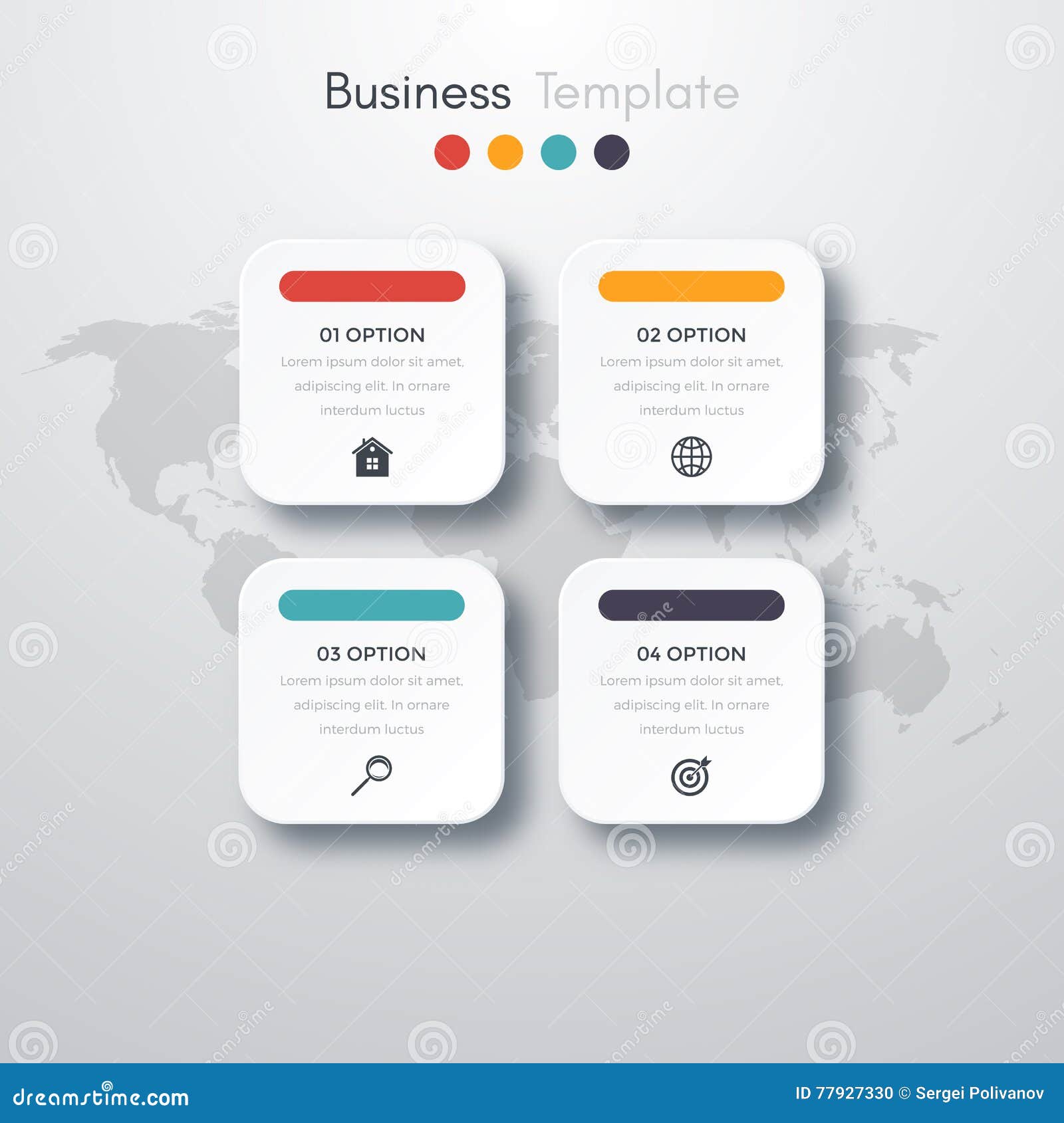 Vector Illustration of Four Square Infographics Stock Vector ...