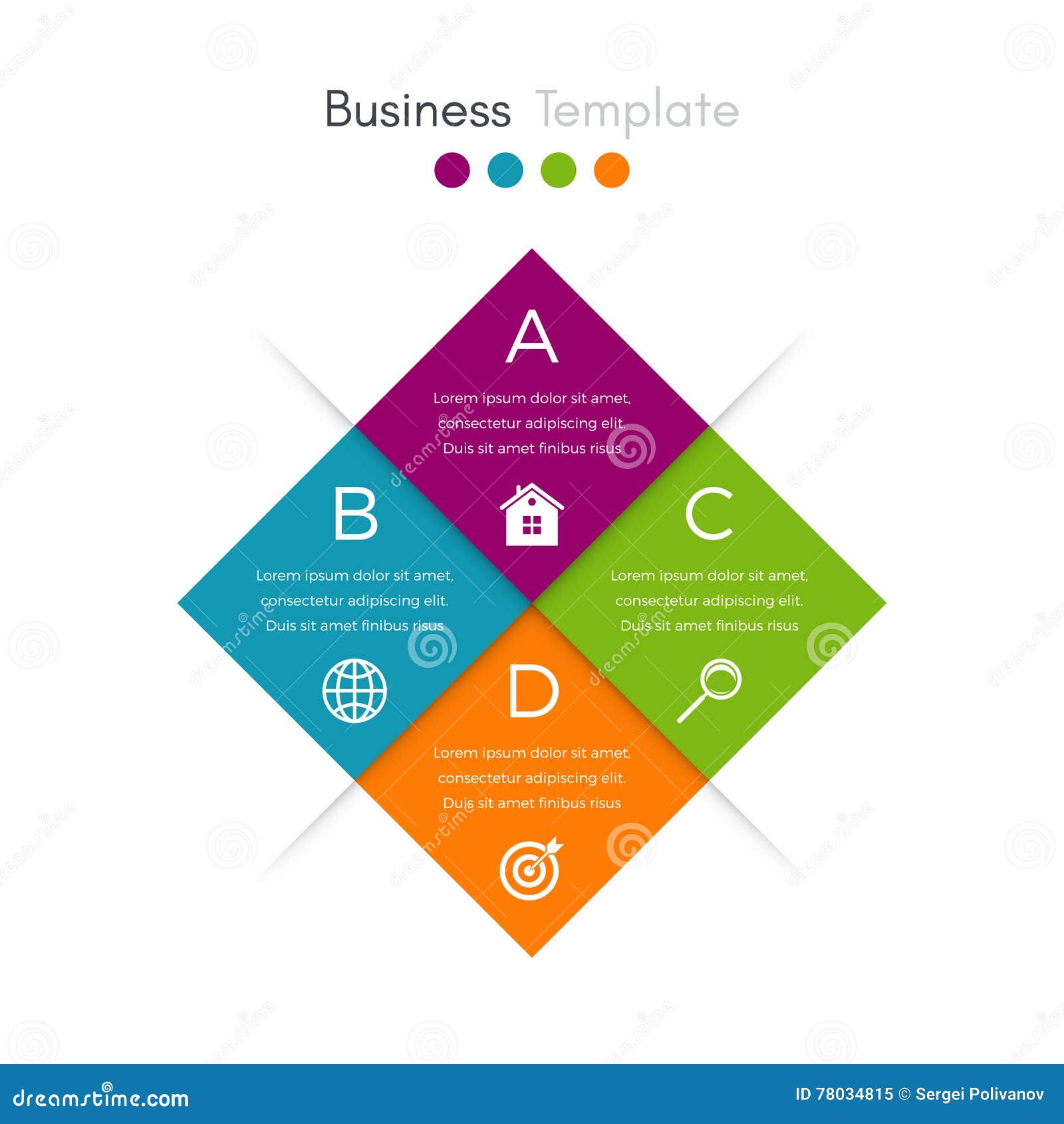 Vector Illustration of Four Square Infographics Stock Vector ...